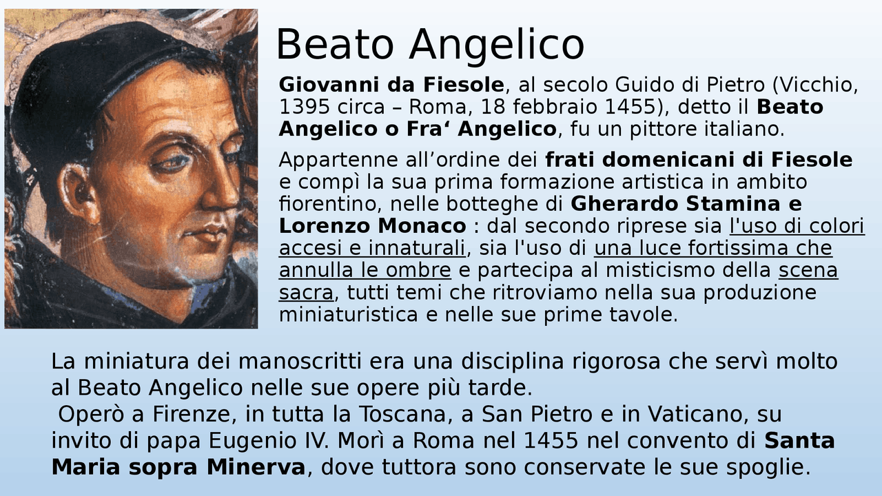Beato Angelico Power Point Slide Di Elementi Di Storia Dellarte Ed