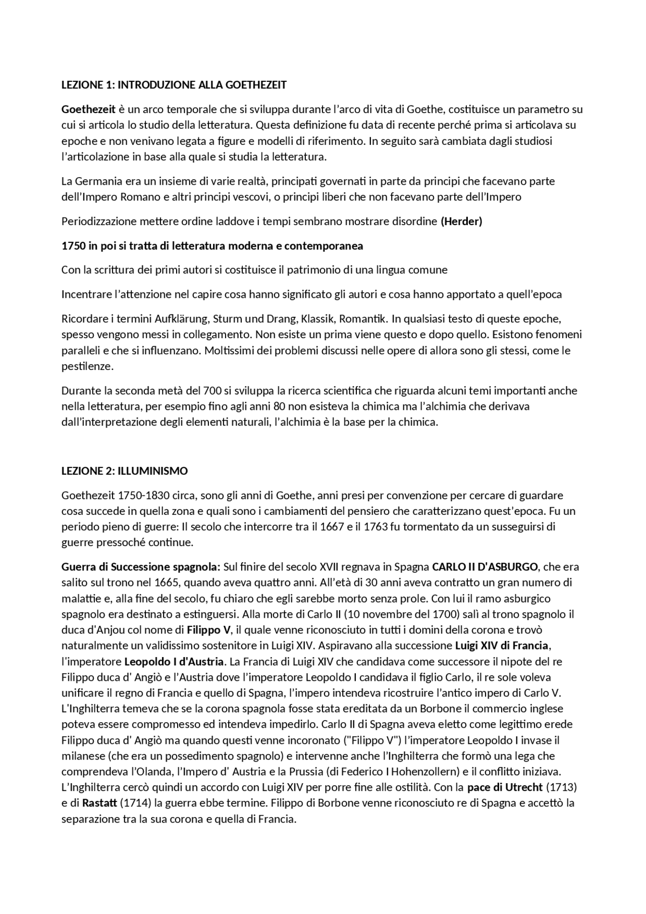 Appunti Lezioni Letteratura Tedesca Docsity
