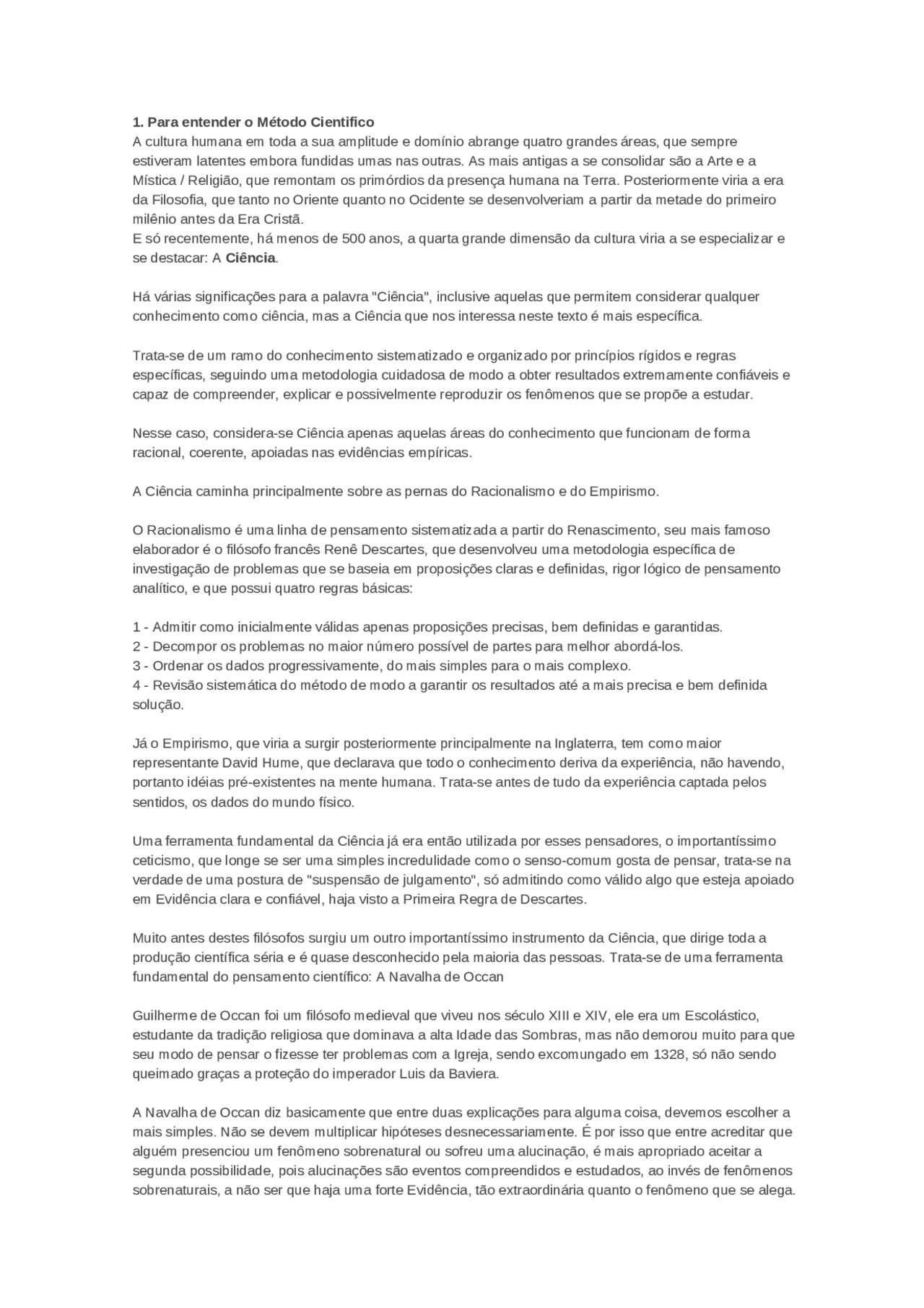 Método Científico Entendendo Os Metodos Docsity
