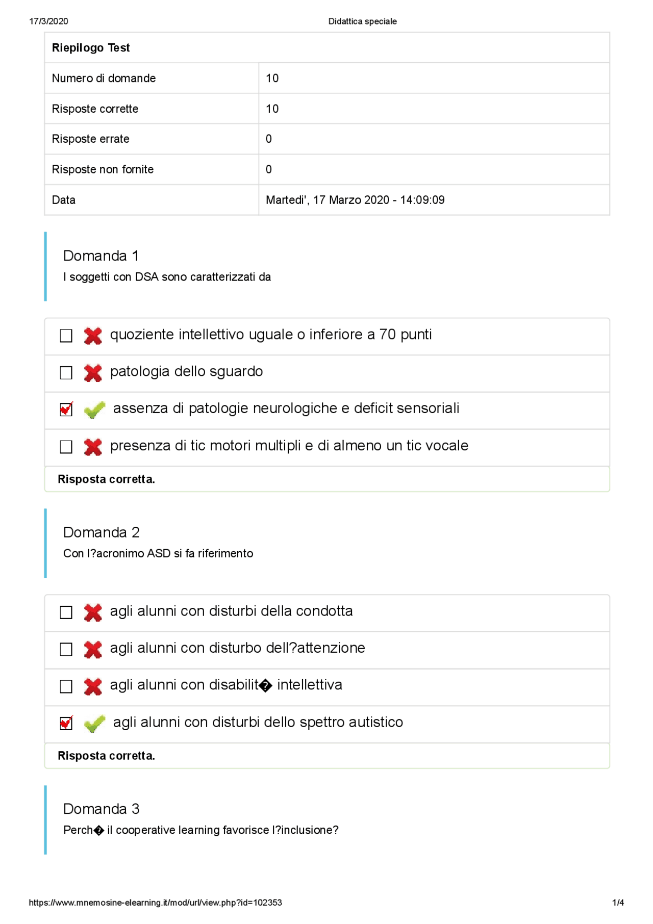 Test Master 24 Cfu Primo Modulo Didattica Su Piattaforma Docsity