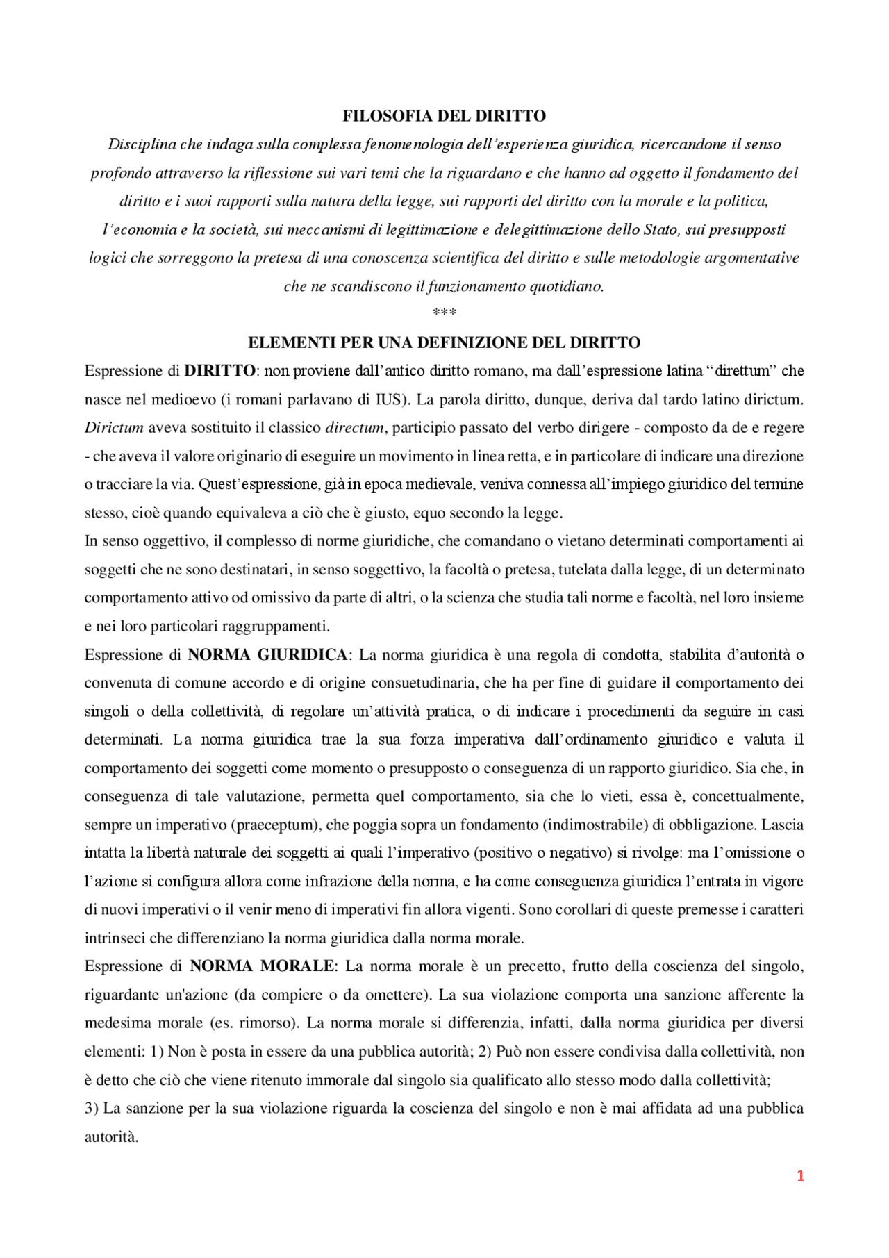 Riassunto Filosofia Del Diritto Docsity
