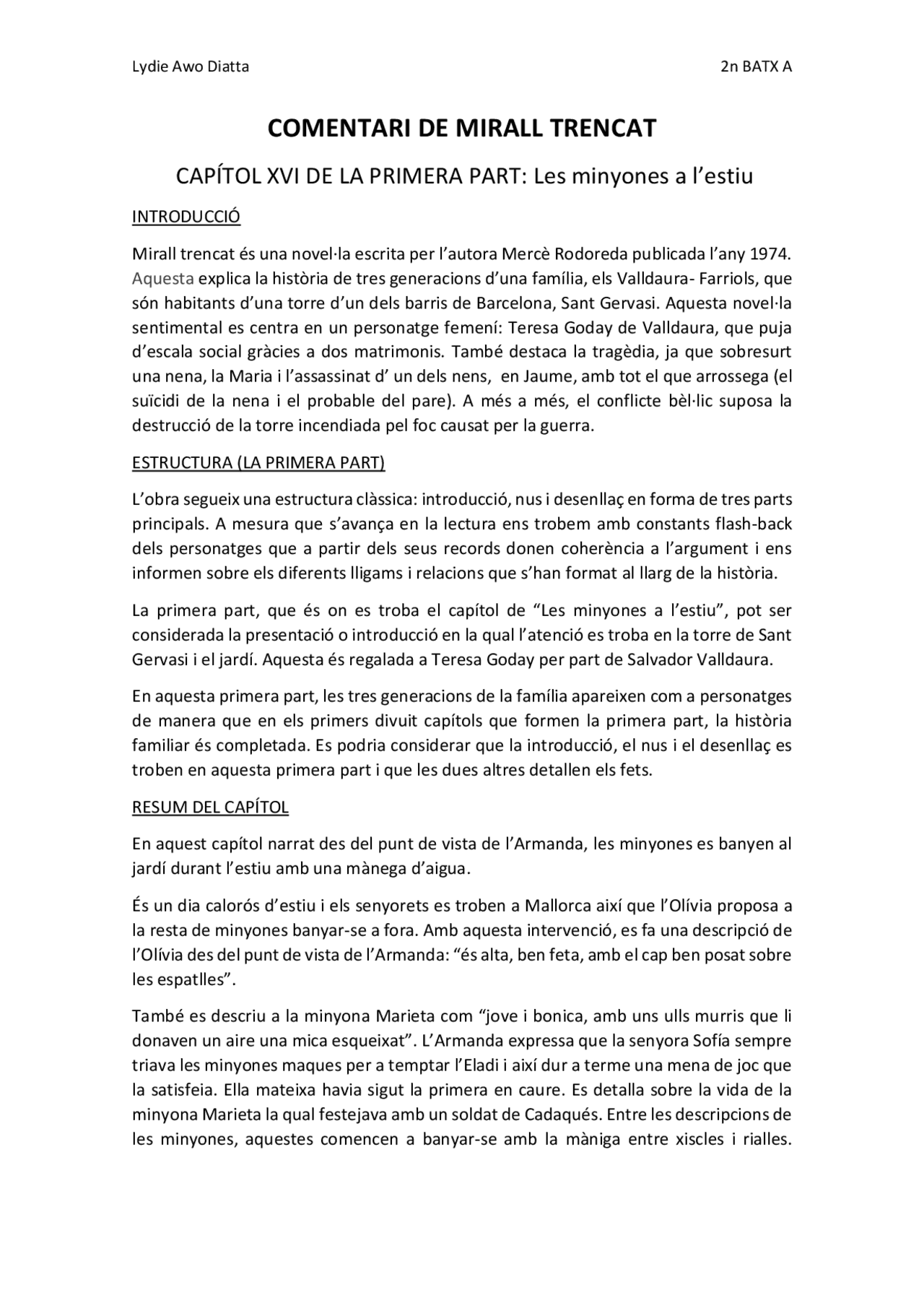 Comentari Mirall Trencat Docsity