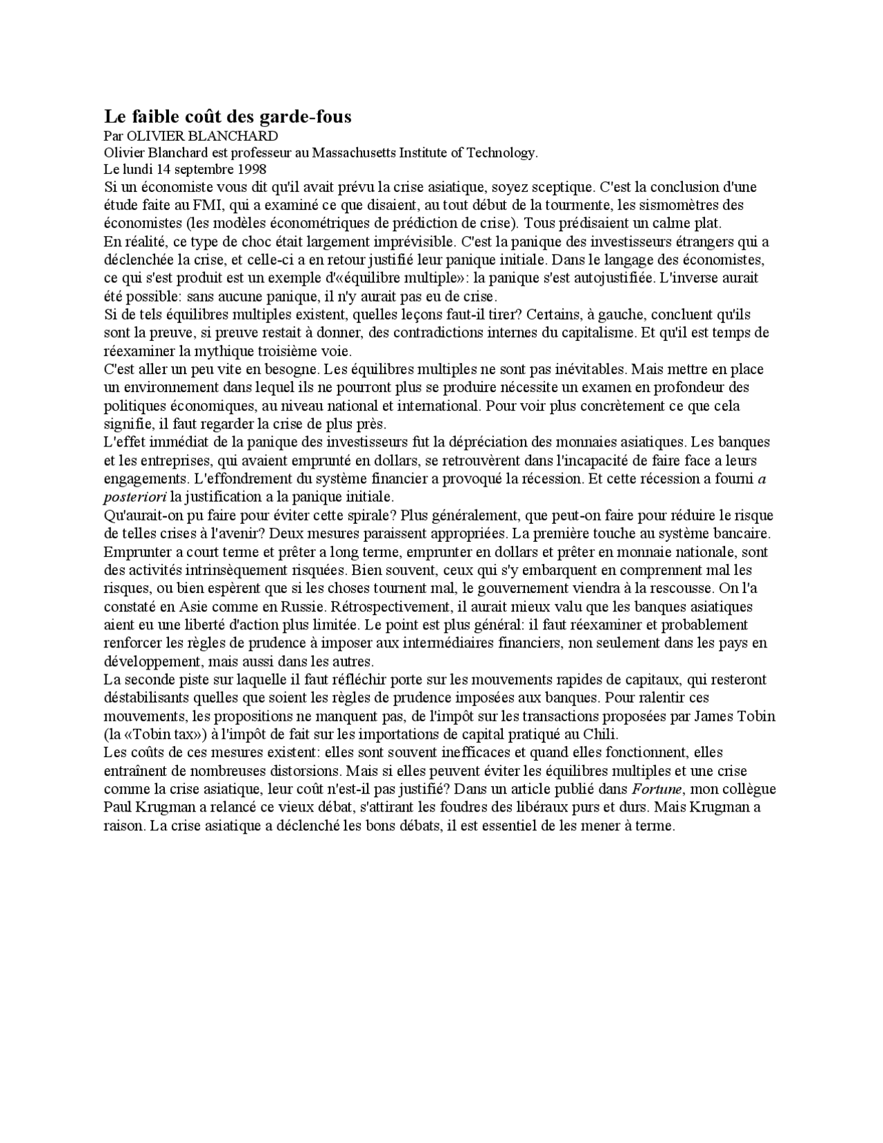 Lectura en francés para repaso en bachiller - Docsity