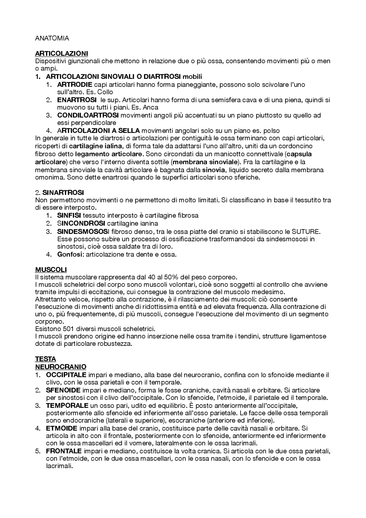 Apparato Locomotore Docsity