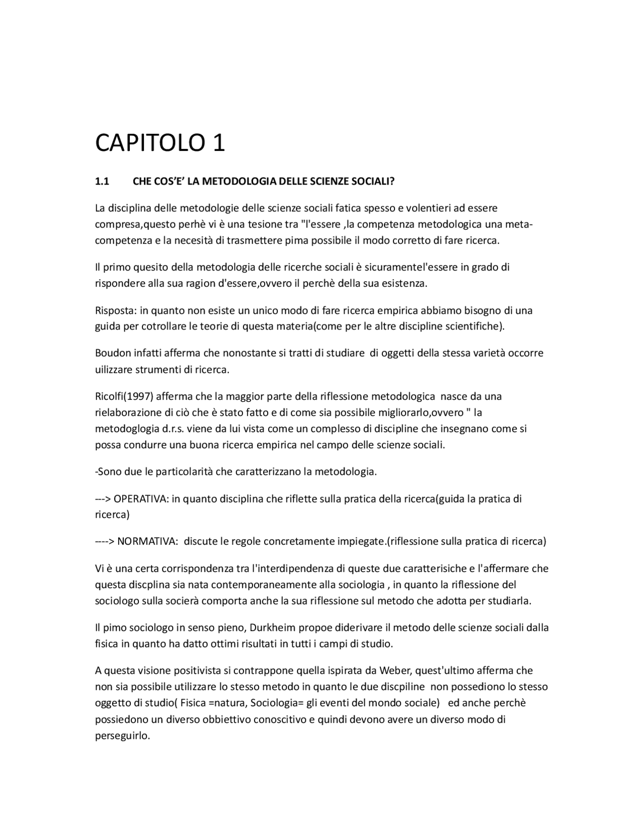Metodologia Delle Scienze Sociali Di Cmeraviglia Docsity