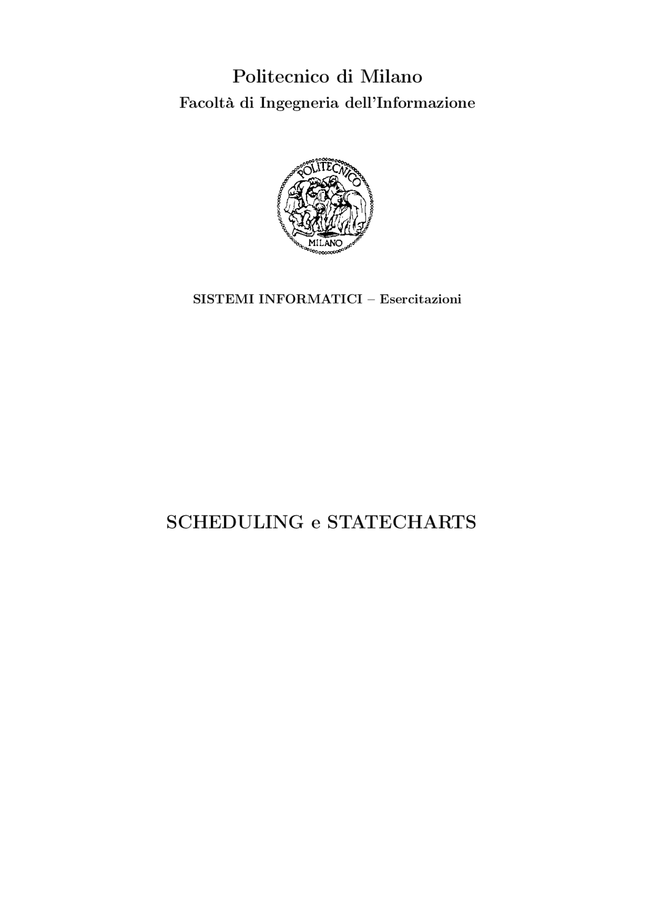 Esercizi di Sistemi Informatici polimi - Docsity