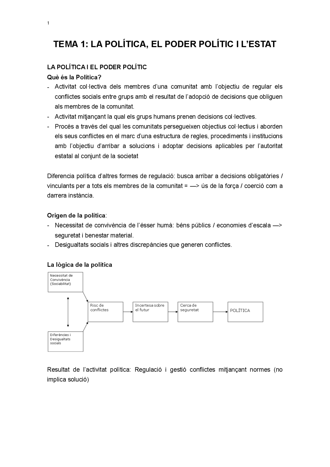 Apunts Tot PolÍtica 1r Dret Docsity