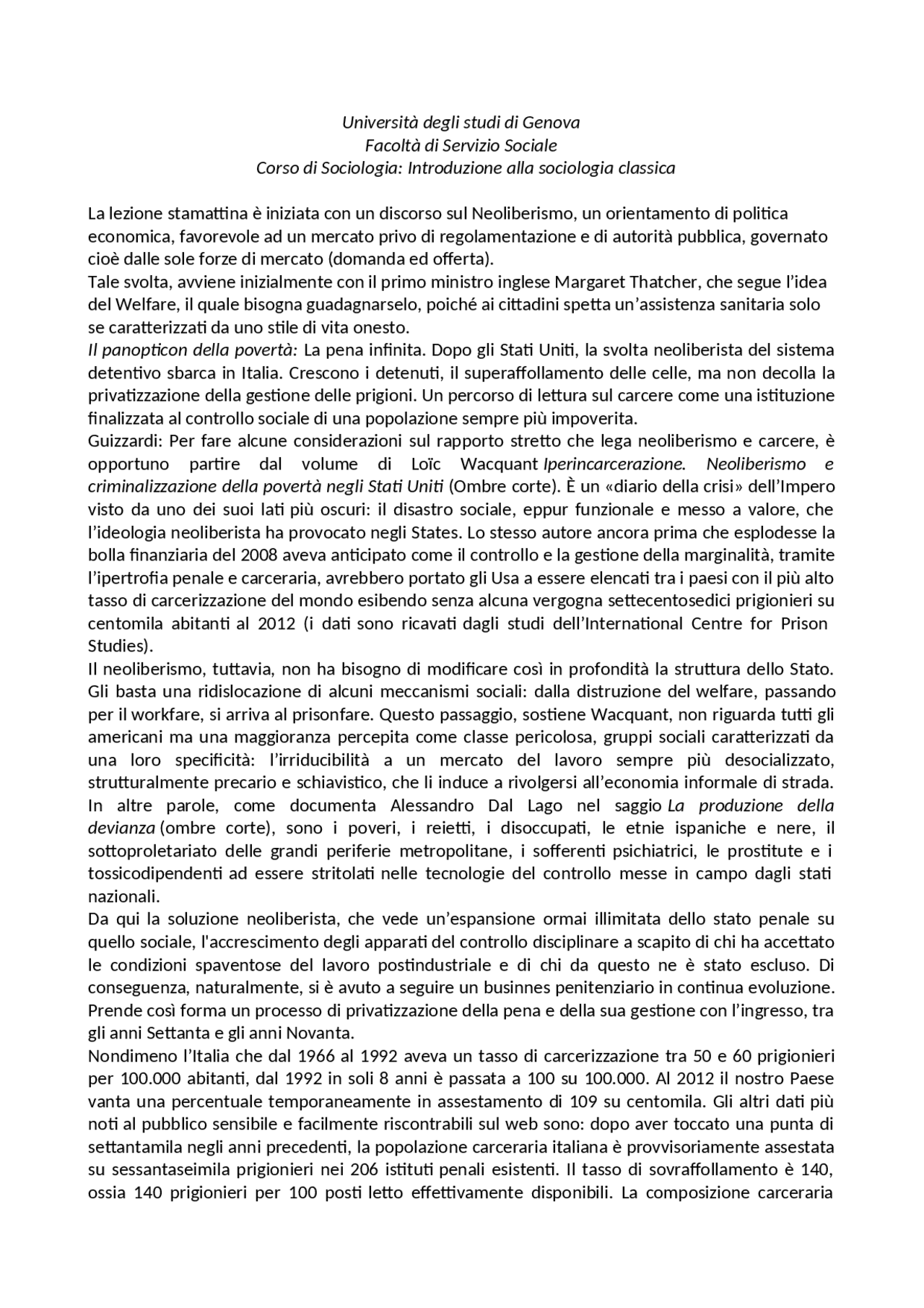 Introduzione Alla Sociologia Classica Docsity