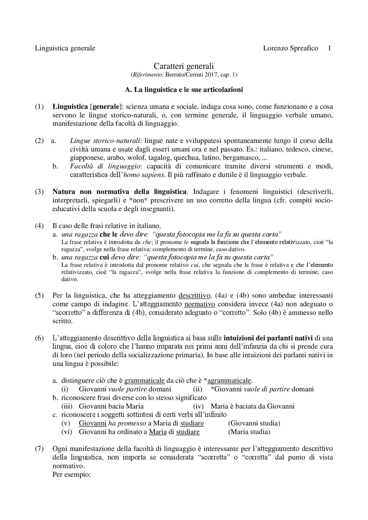 Linguistica Generale Docsity