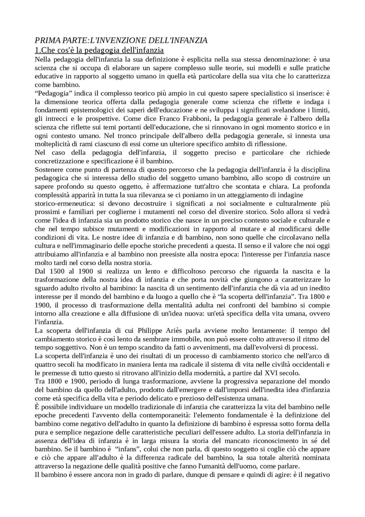 Pedagogia E Diritti Dei Bambini Uno Sguardo Storico Docsity
