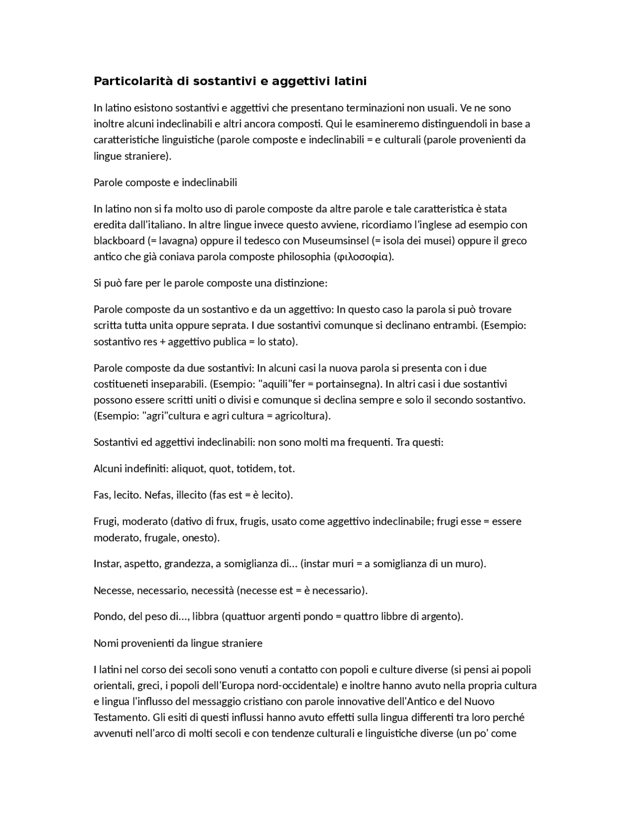 Grammatica Latina Parte N 5 Docsity