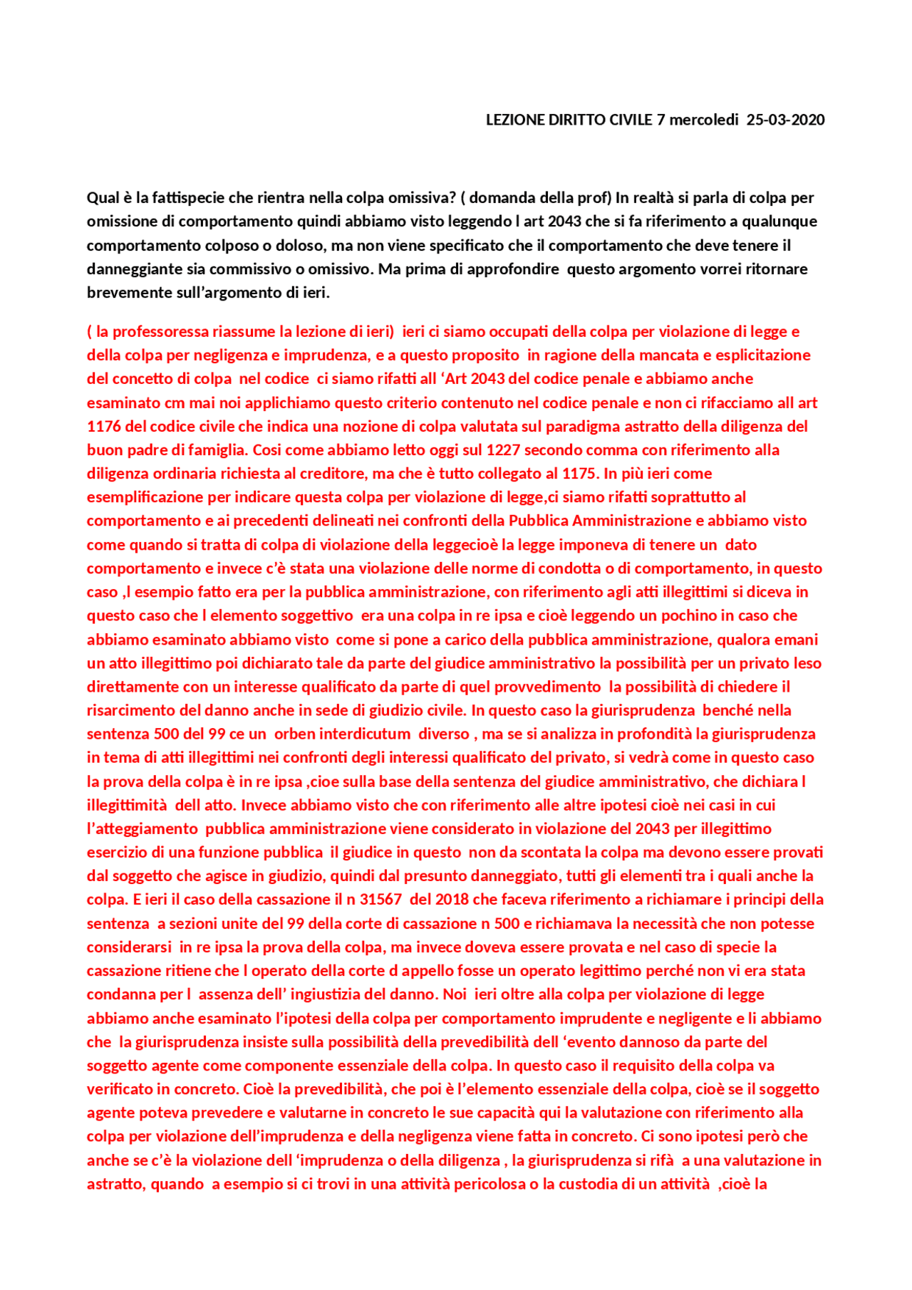 Settima Lezione Diritto Civile - Docsity