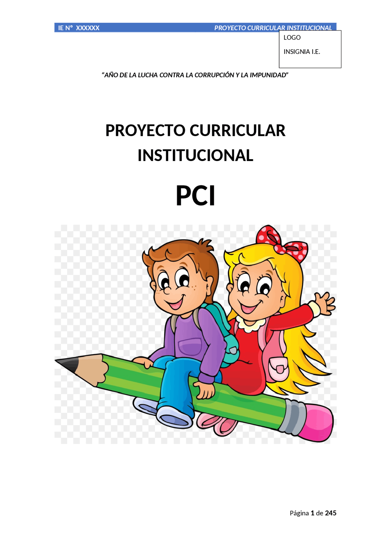 FORMATO PCI para instituciones educativas - Docsity