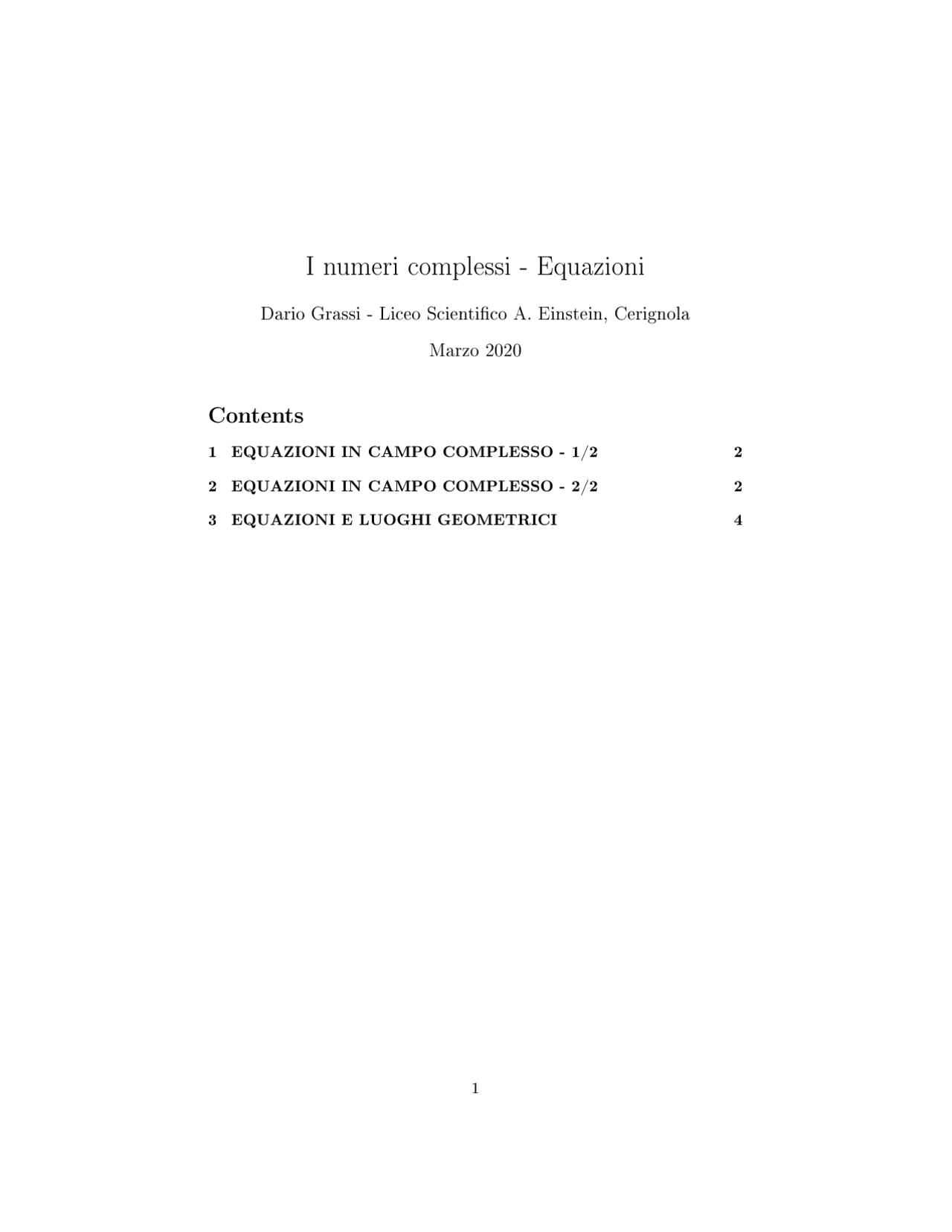 Numeri Complessi Matematica Docsity