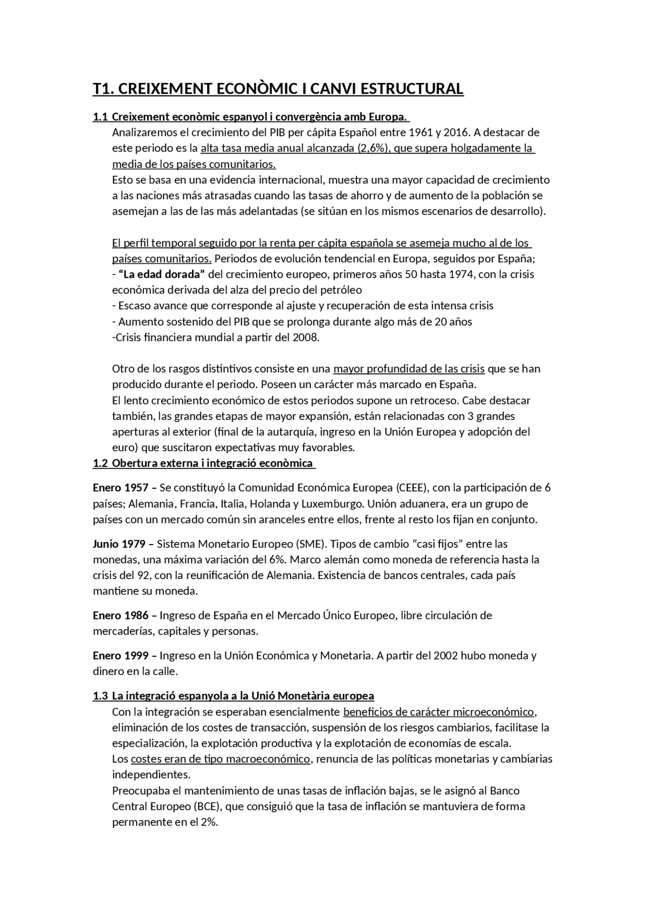 Teoría Economía Española Docsity