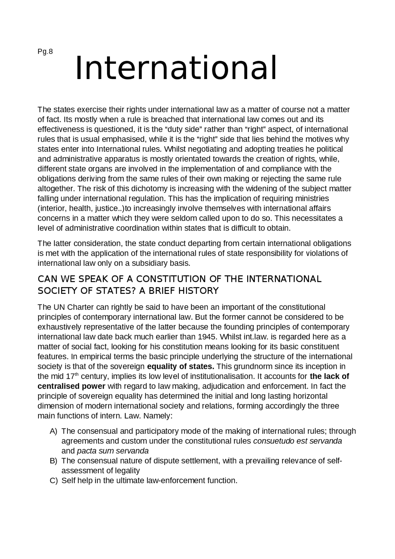 A Concise Introduction To International Law Docsity