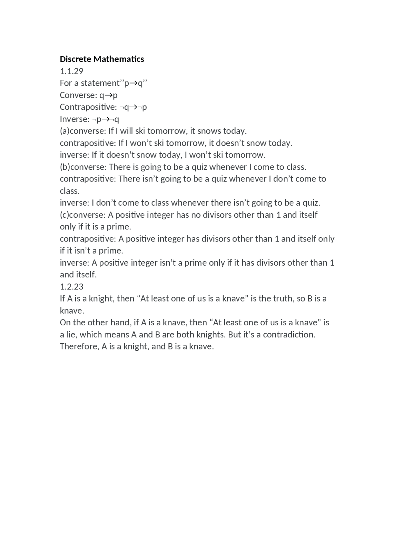 Discrete Mathematics 2 Docsity