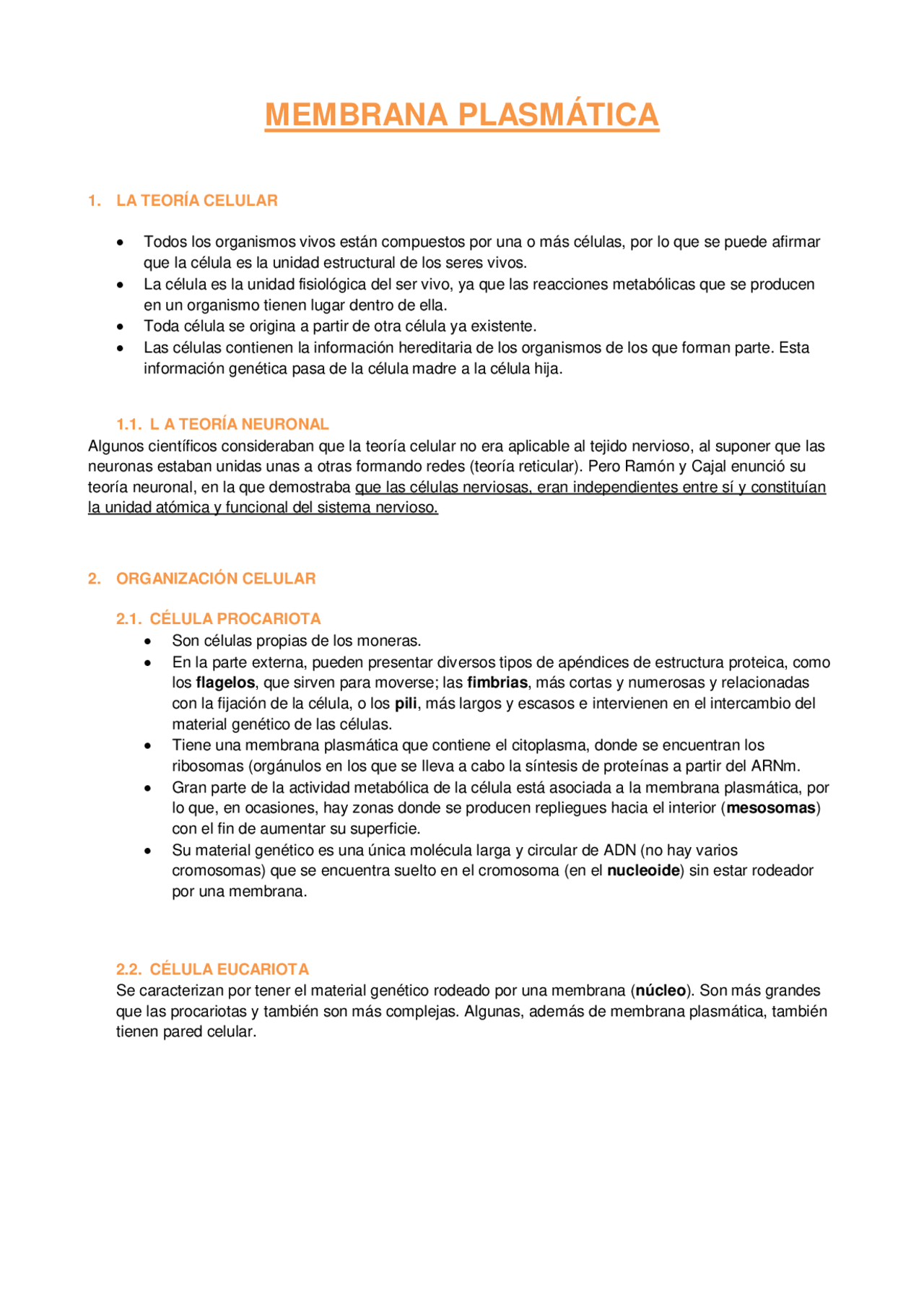 TeorÍa Celular Membrana PlasmÁtica Apuntes De Biología Docsity
