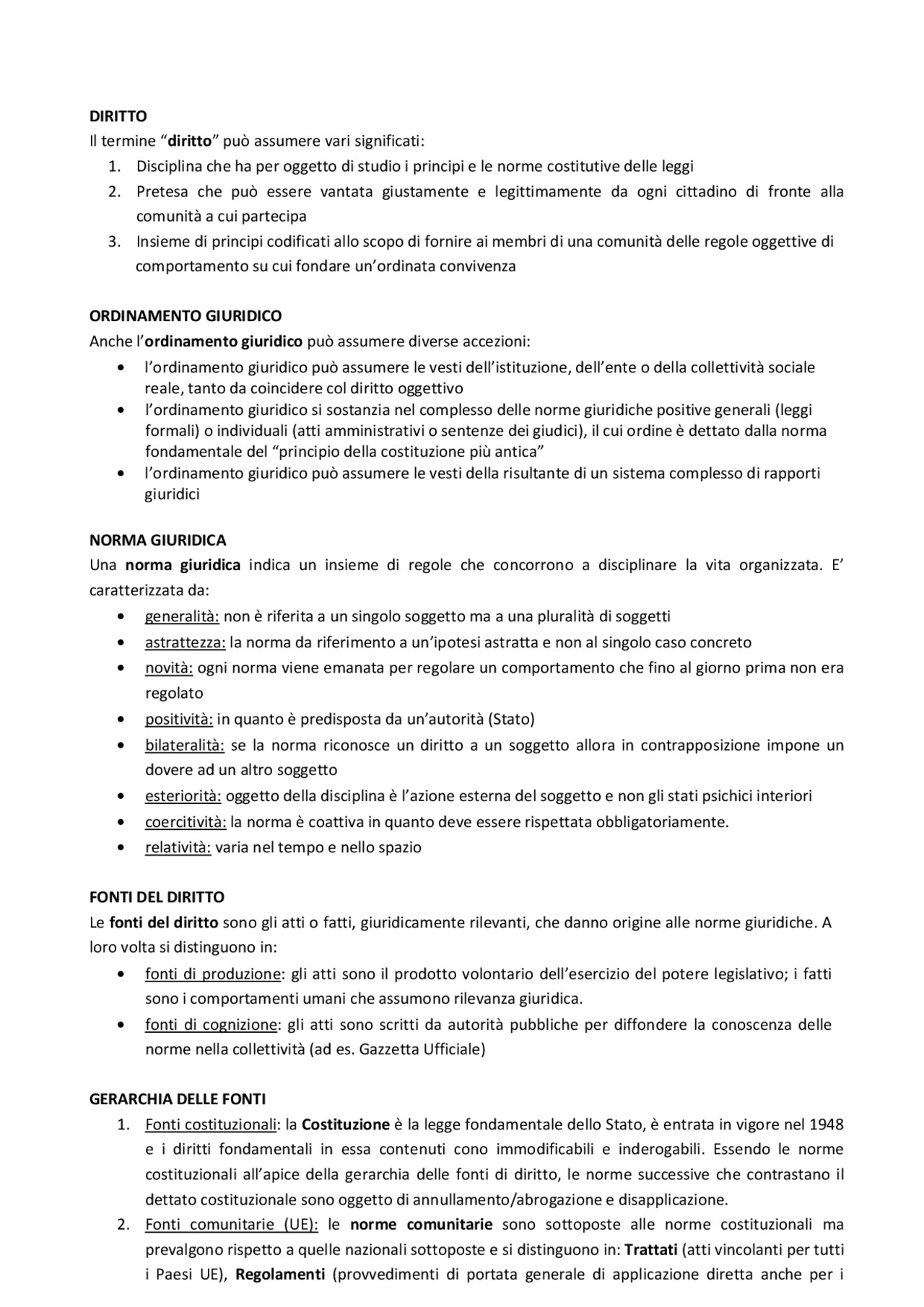 Riassunto materia Diritto - Prof Marseglia - Telematica San Raffaele ...