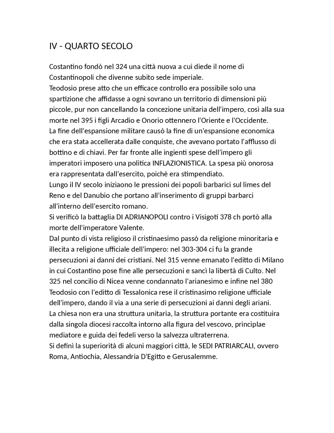 Riassunto Principali Avvenimenti Iv Secolo Ac Docsity