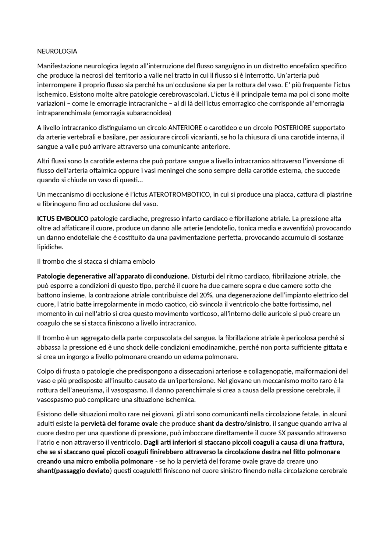 Ictus Neurologia Per Fisioterapisti Docsity