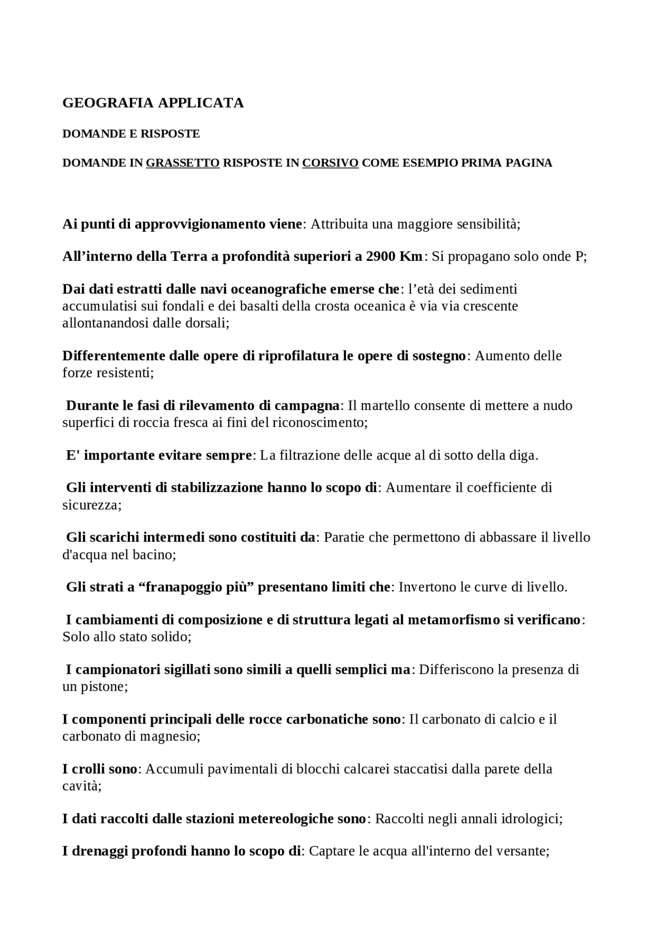 Test Unipegaso Geografia Applicata Agg Maggio 2021 Appunti Di