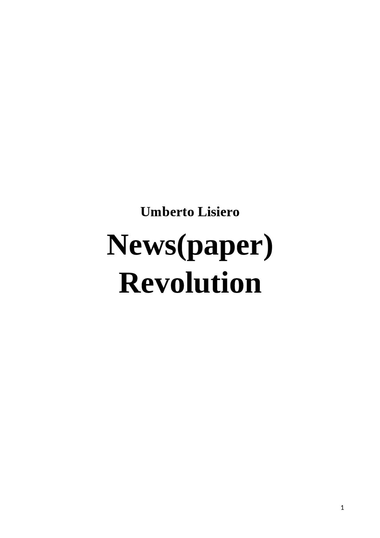News(paper) revolution - Docsity
