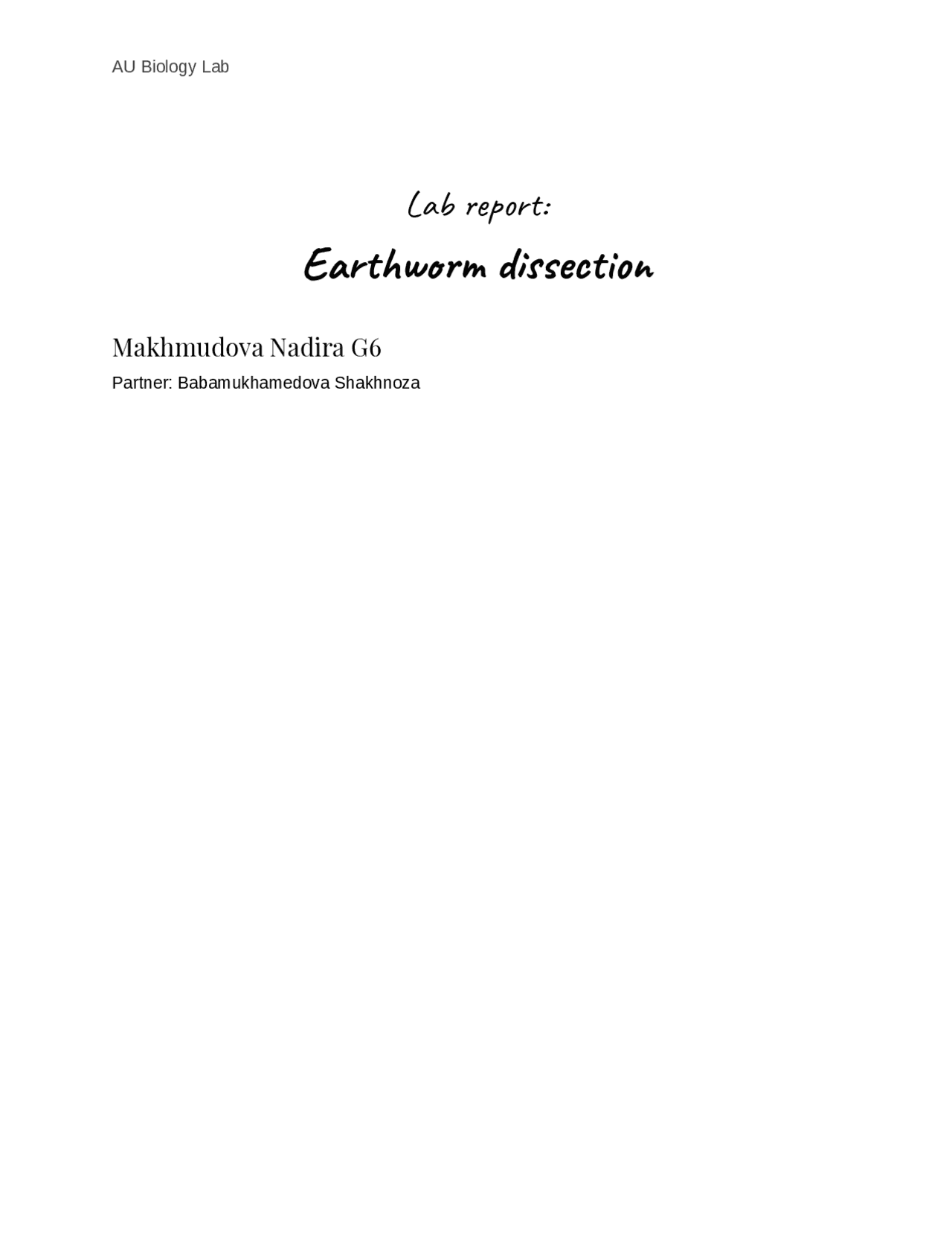 Earthworm dissection lab report | Study Guides, Projects, Research ...