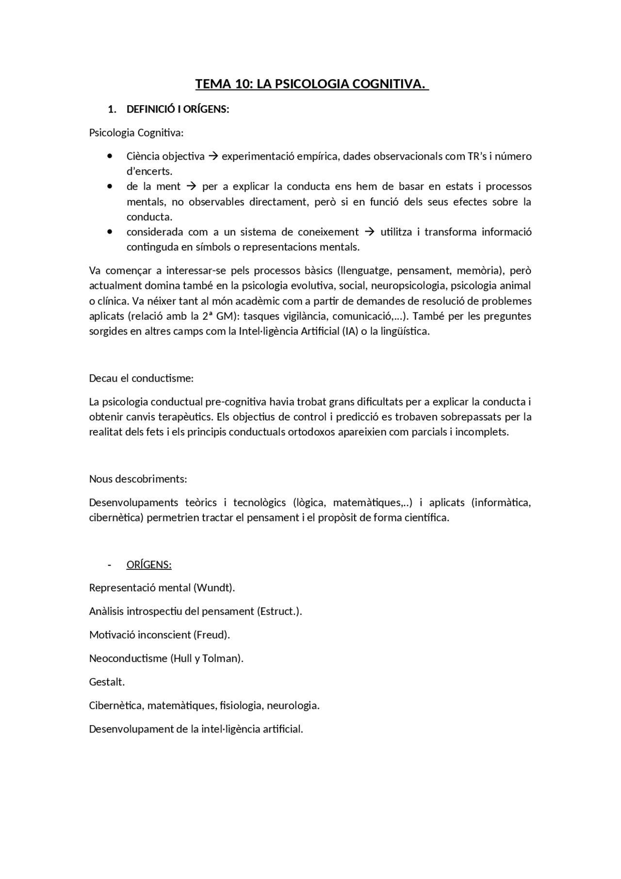 Apunts Detallats Dhistòria De La Psicologia Curs 2019 2020 Docsity