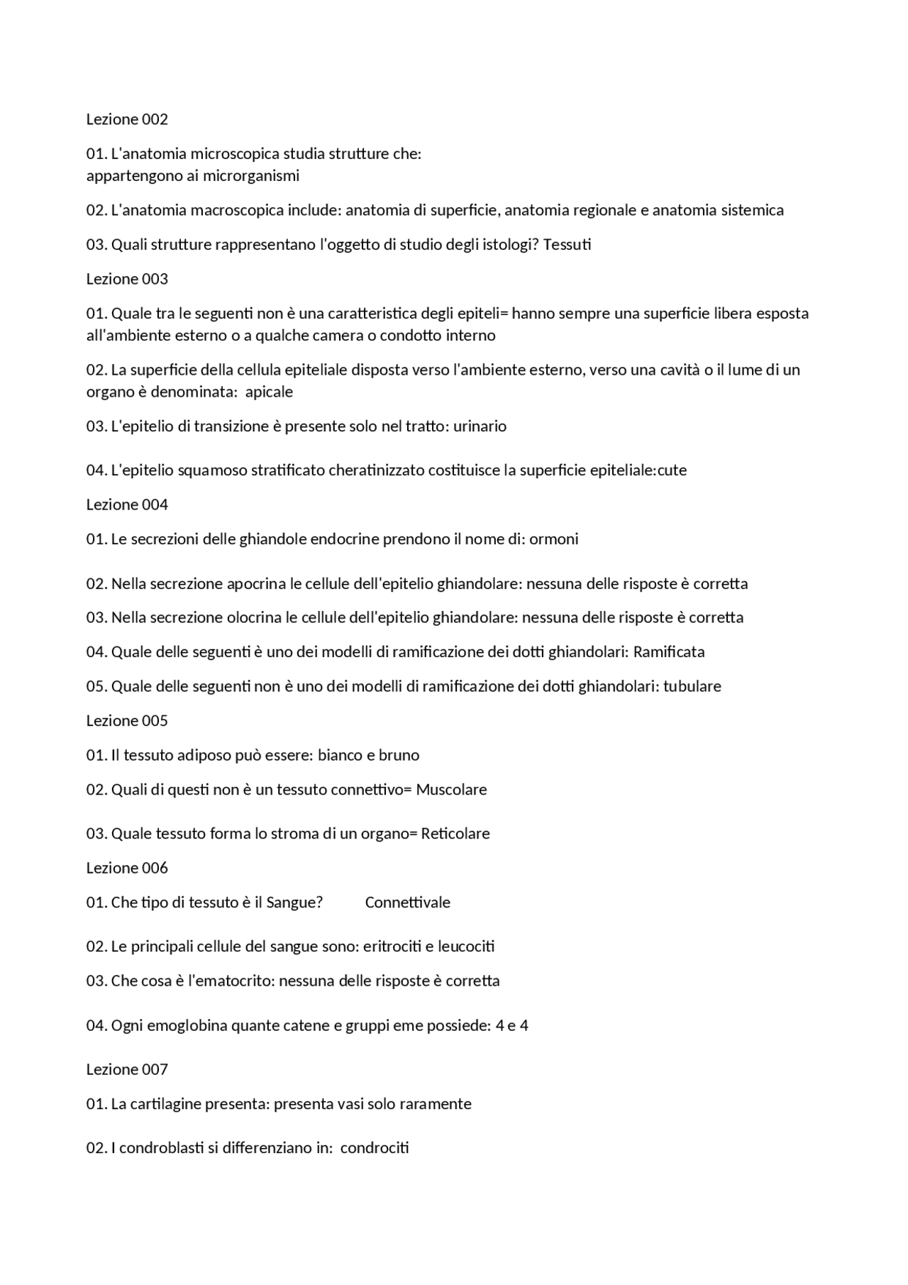 Paniere Domande Multiple Anatomia Umana Ecampus Panieri Di Anatomia