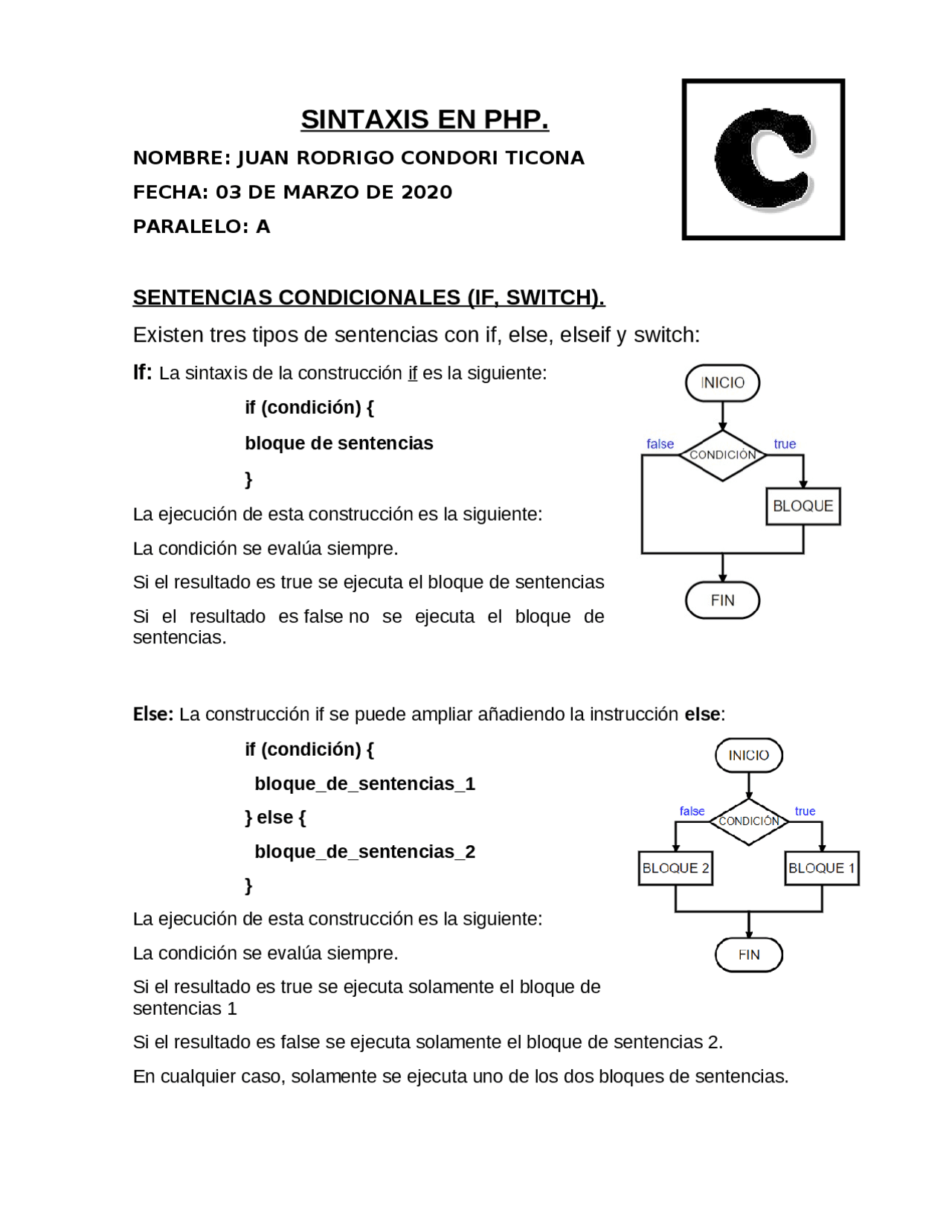 SINTAXIS EN PHP BÁSICO - Docsity