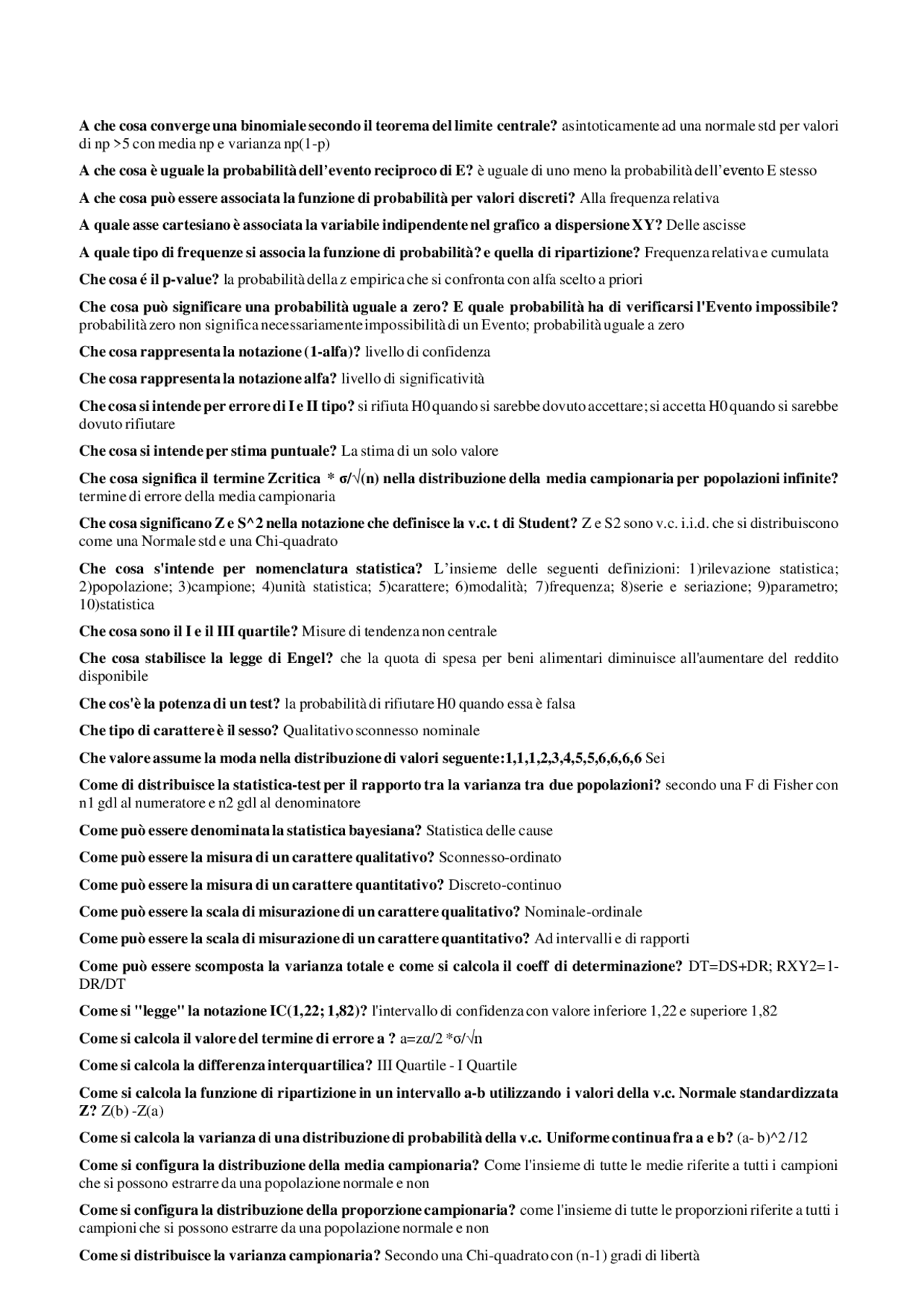 Paniere Multiple Statistica Ecampus Panieri Di Statistica Docsity