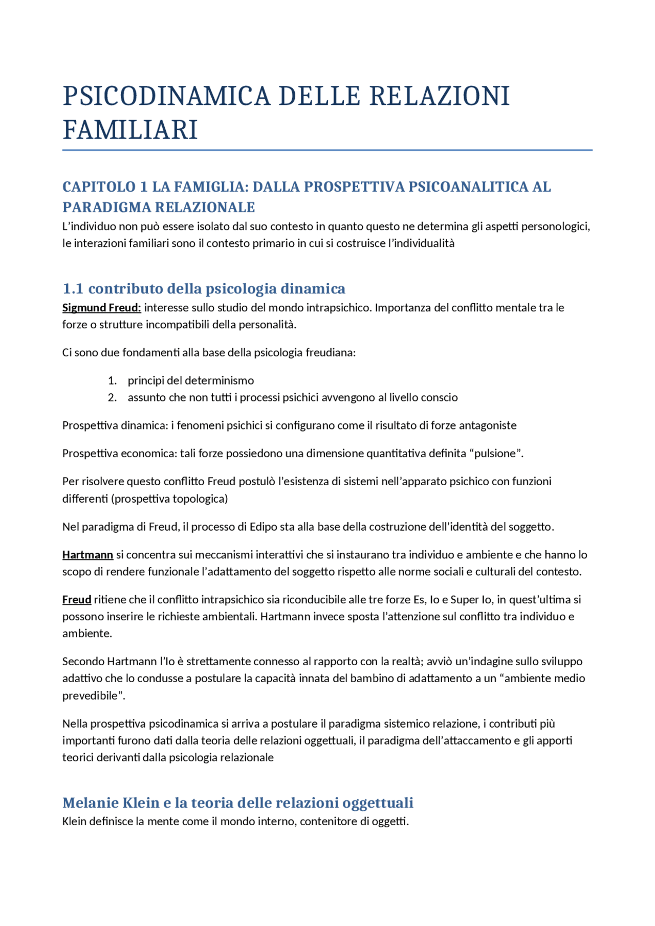 Psicodinamica Delle Relazioni Familiari Docsity