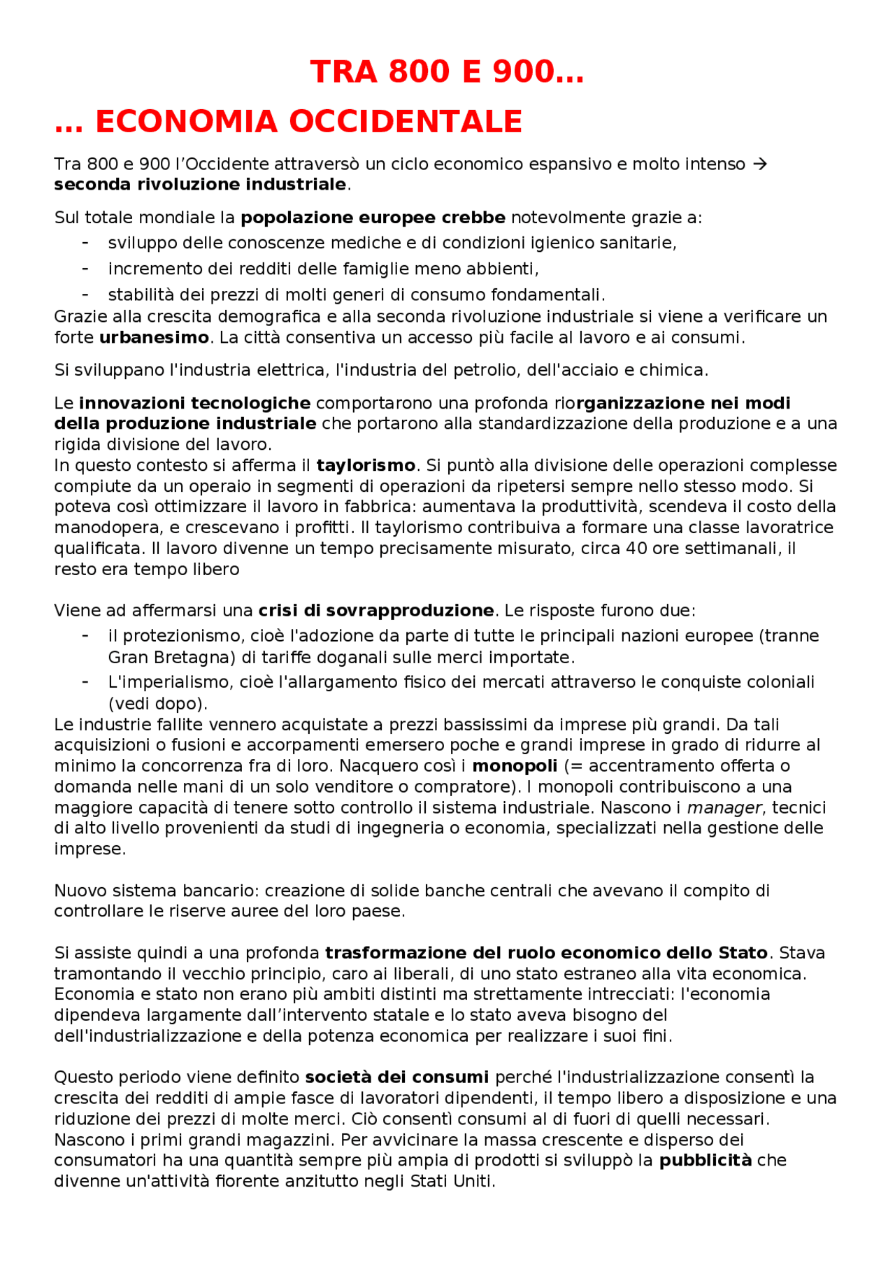 Riassunto Di Storia Contemporanea Prima Parte Docsity