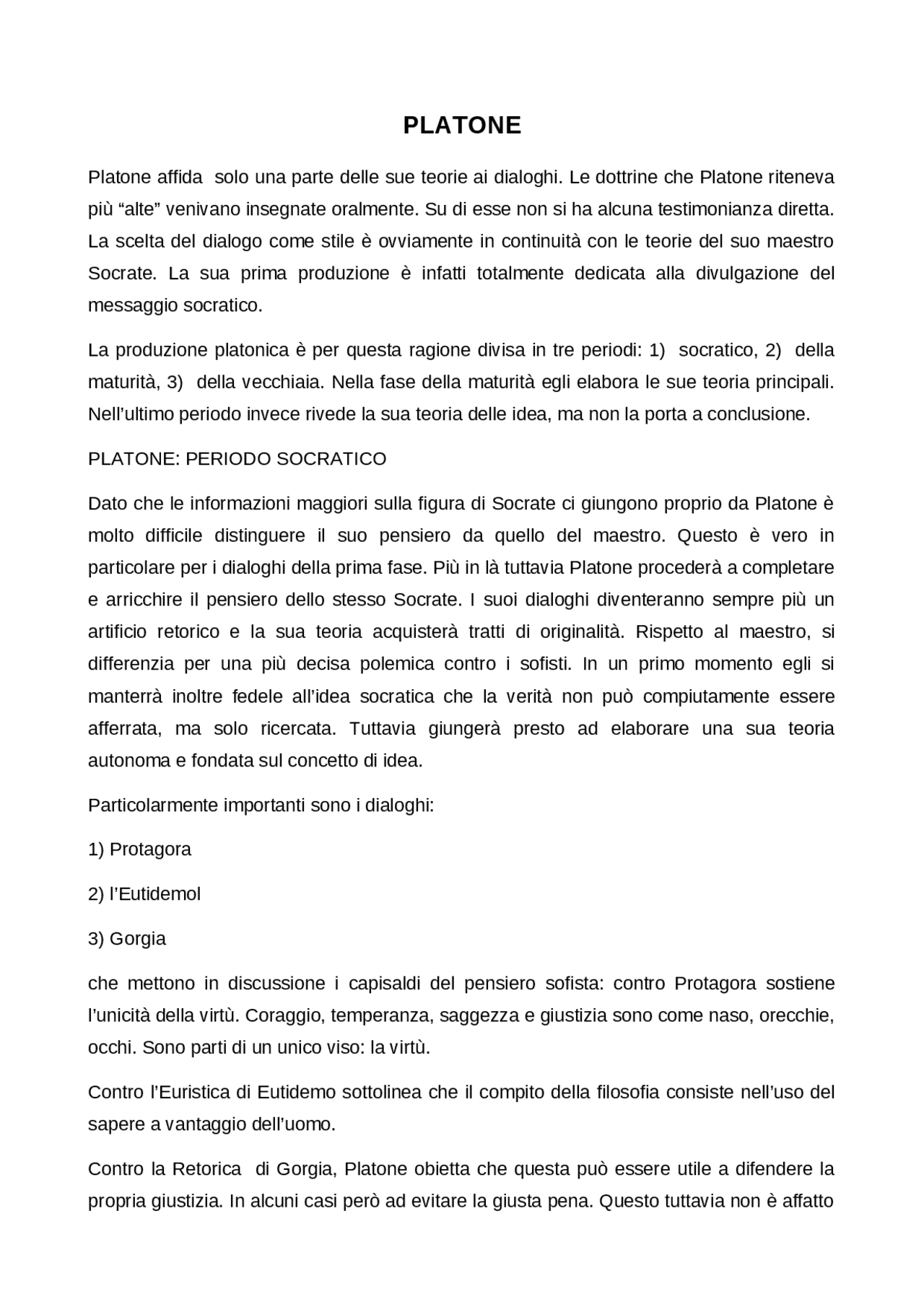 Platone Appunti Vita E Opere Appunti Di Filosofia Docsity