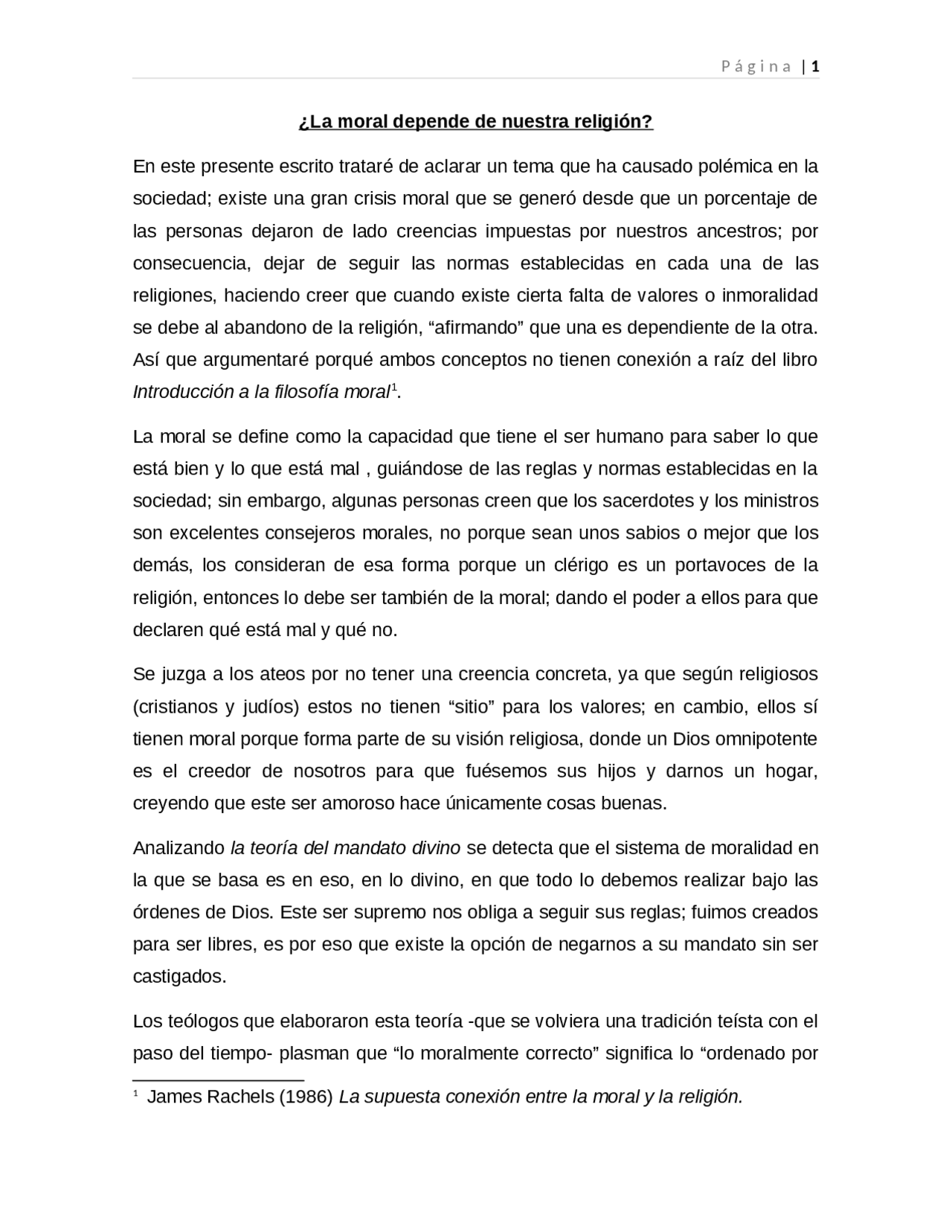Moral Depende De Religión Ensayo Monografías Ensayos De Sociología Y