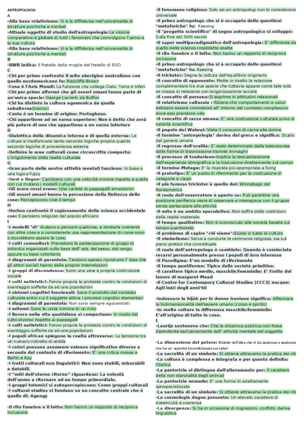 Antropologia Unipegaso 24 Cfudocx Docsity
