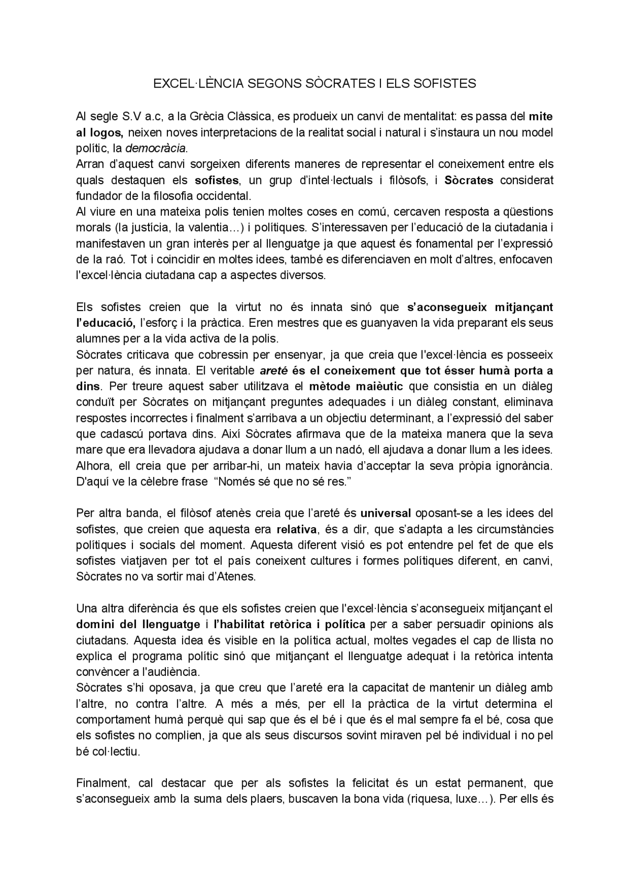 Sòcrates Vs Sofistes Docsity