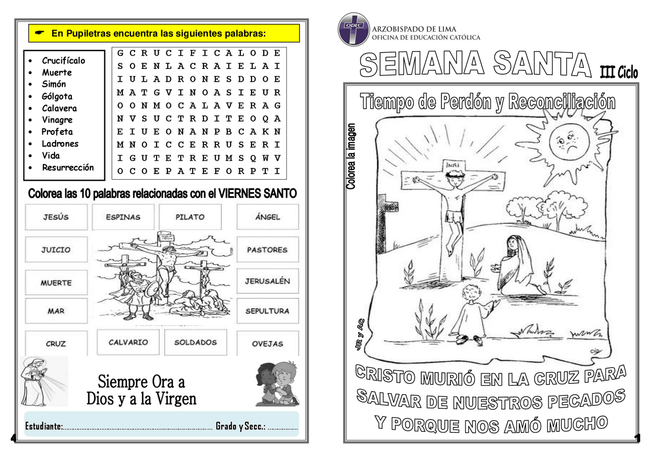 Material educativo para Semana Santa - Docsity
