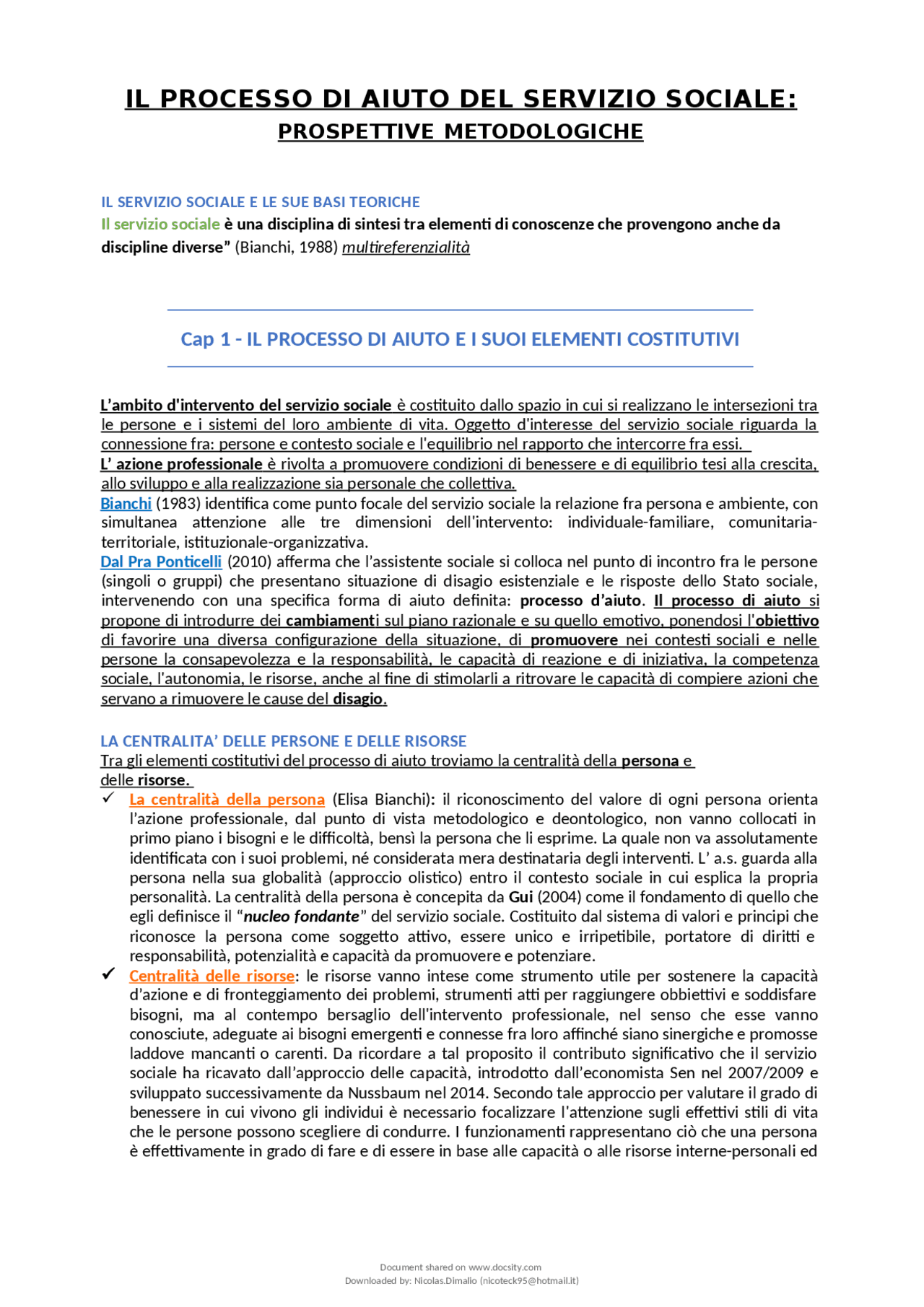 Riassunto Il Processo Di Aiuto P Simone Docsity
