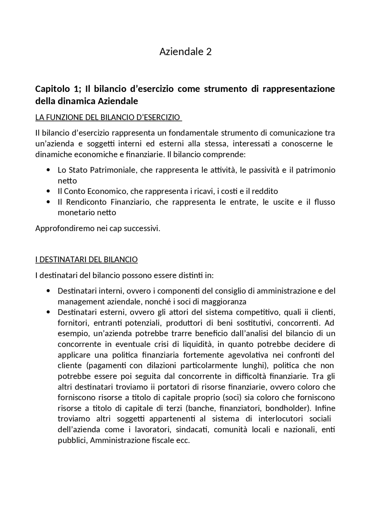 Elementi Di Bilancio E Management Il Bilancio Desercizo Principi