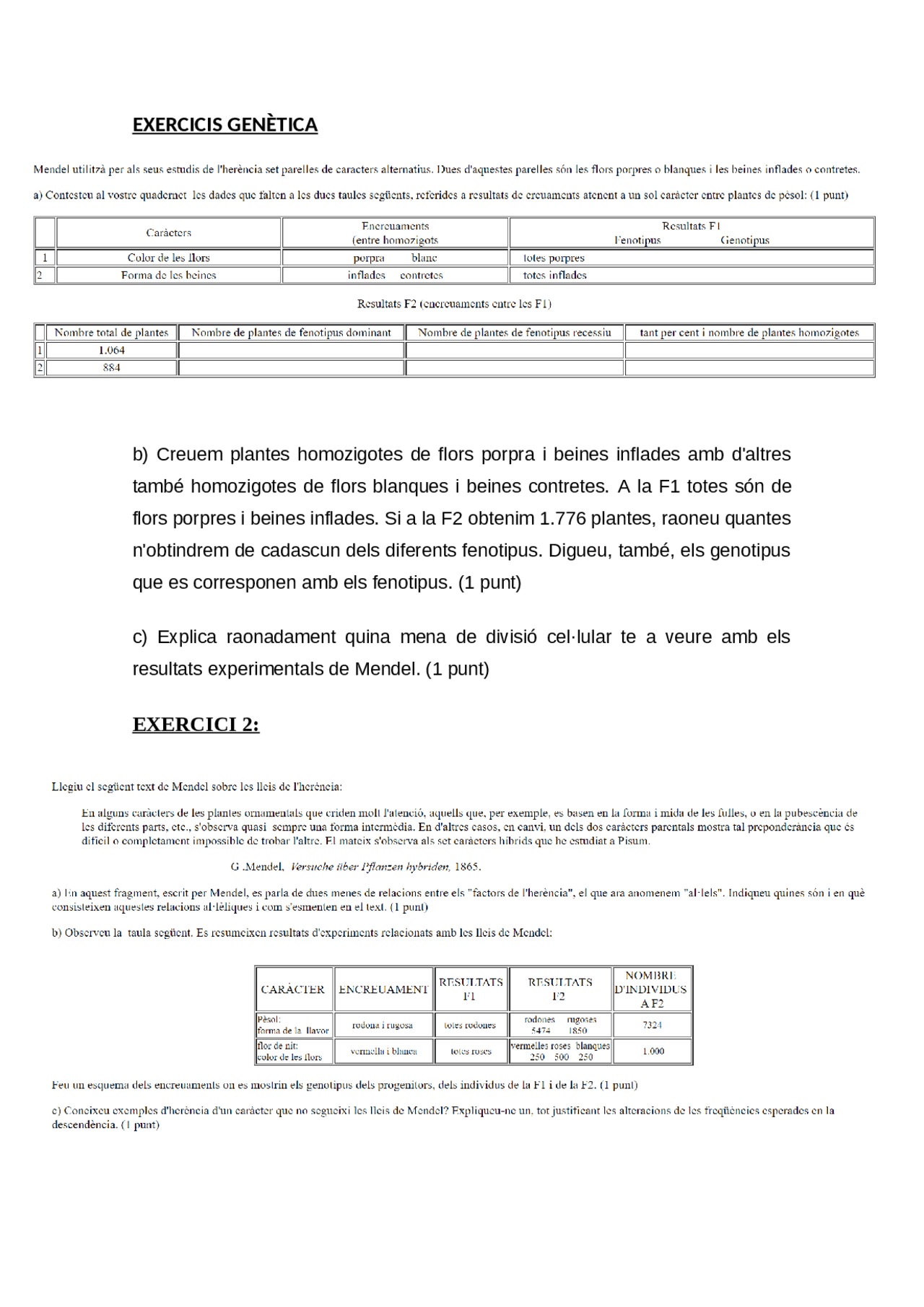 Ejercicios Selectividad Genética Docsity