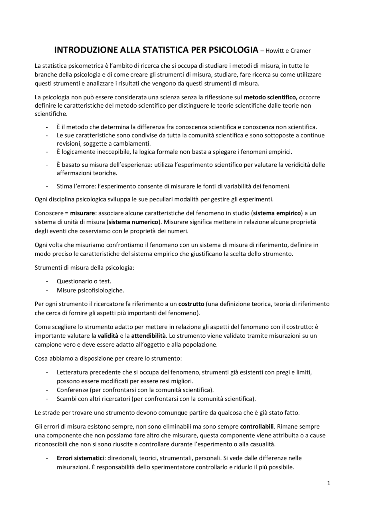 Statistica Psicometrica Prof Benassi Libro Introduzione Alla