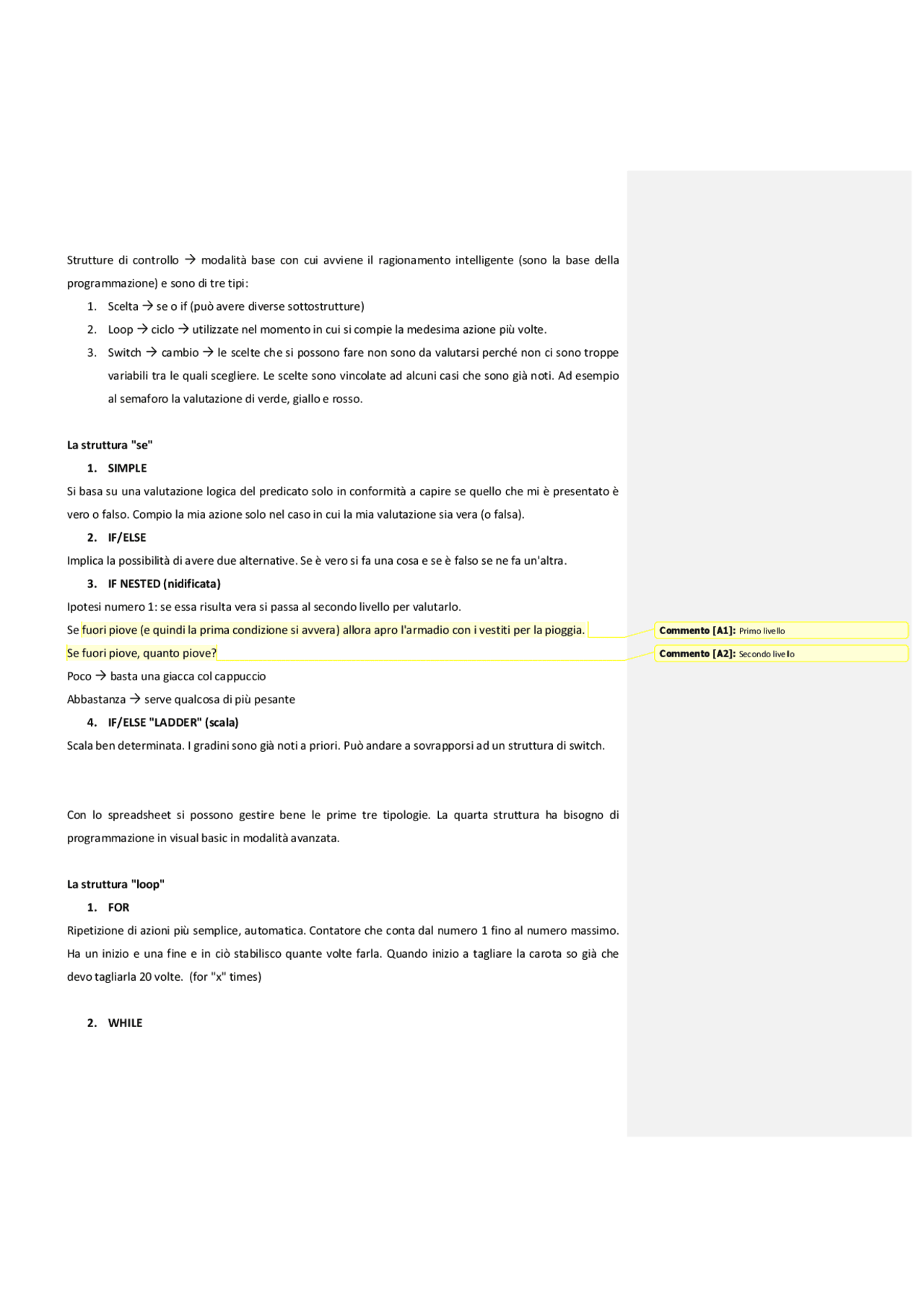 Strutture Programmazione Docsity