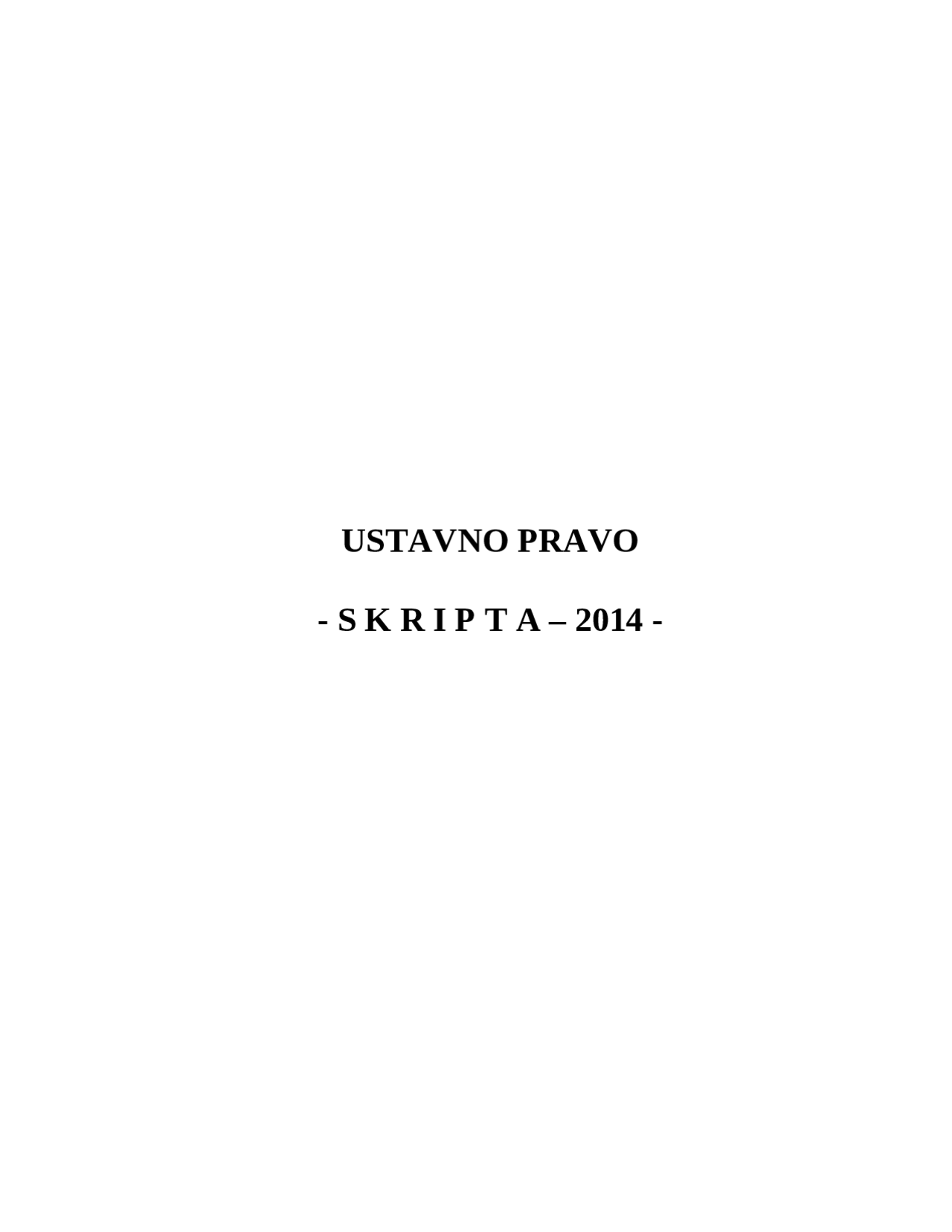 Skripta Ustavno Pravo Rezime Predlog Ustavno Pravo Docsity