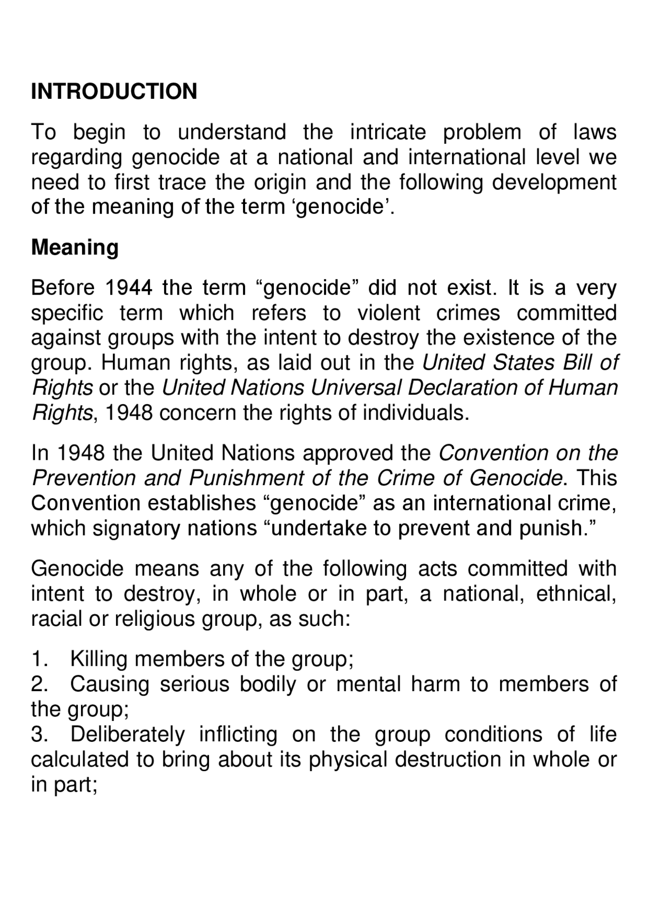 What is genocide ? Meaning of genocide . - Docsity
