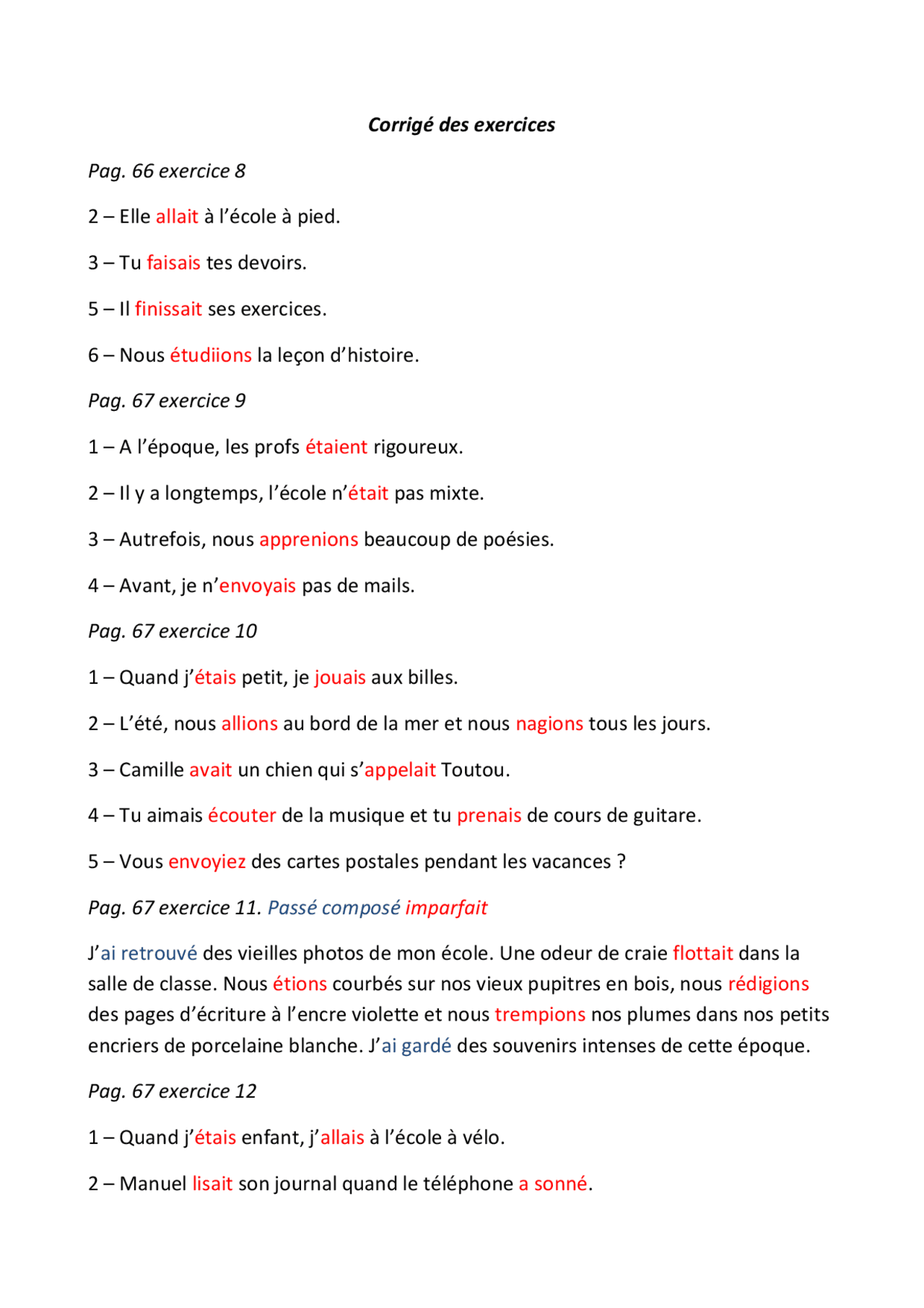Esercizi Francese Docsity
