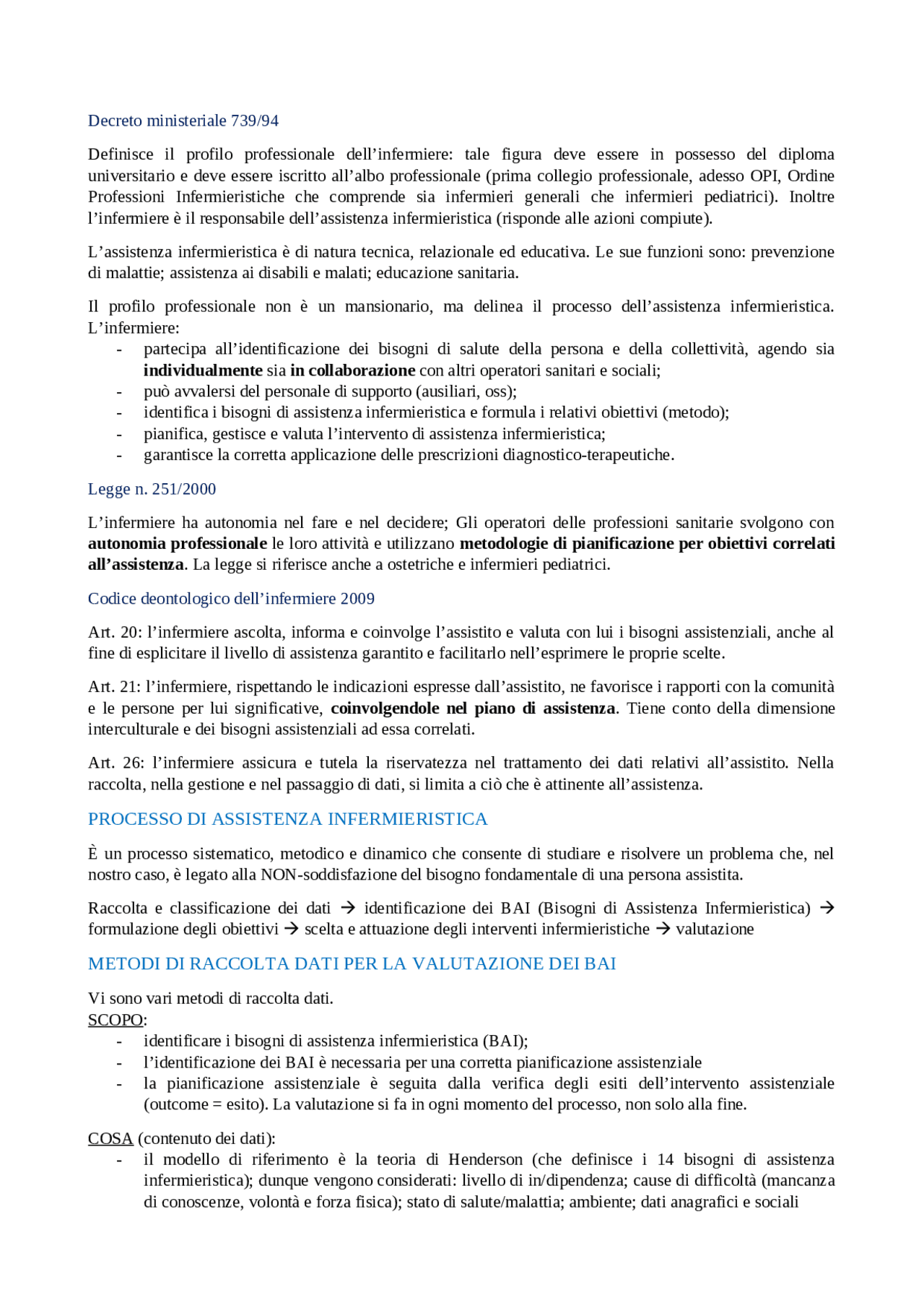 Metodologia Infermieristica Appunti Di Infermieristica Docsity
