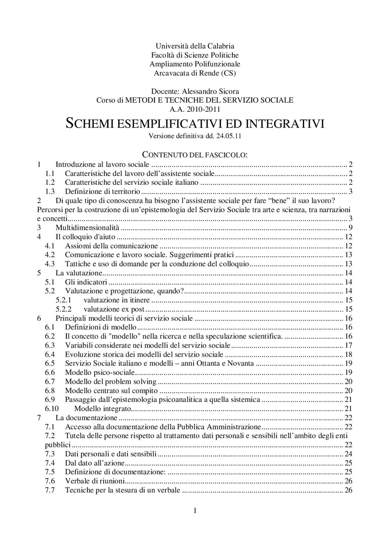 Metodo E Tecniche Del Servizio Sociale Docsity