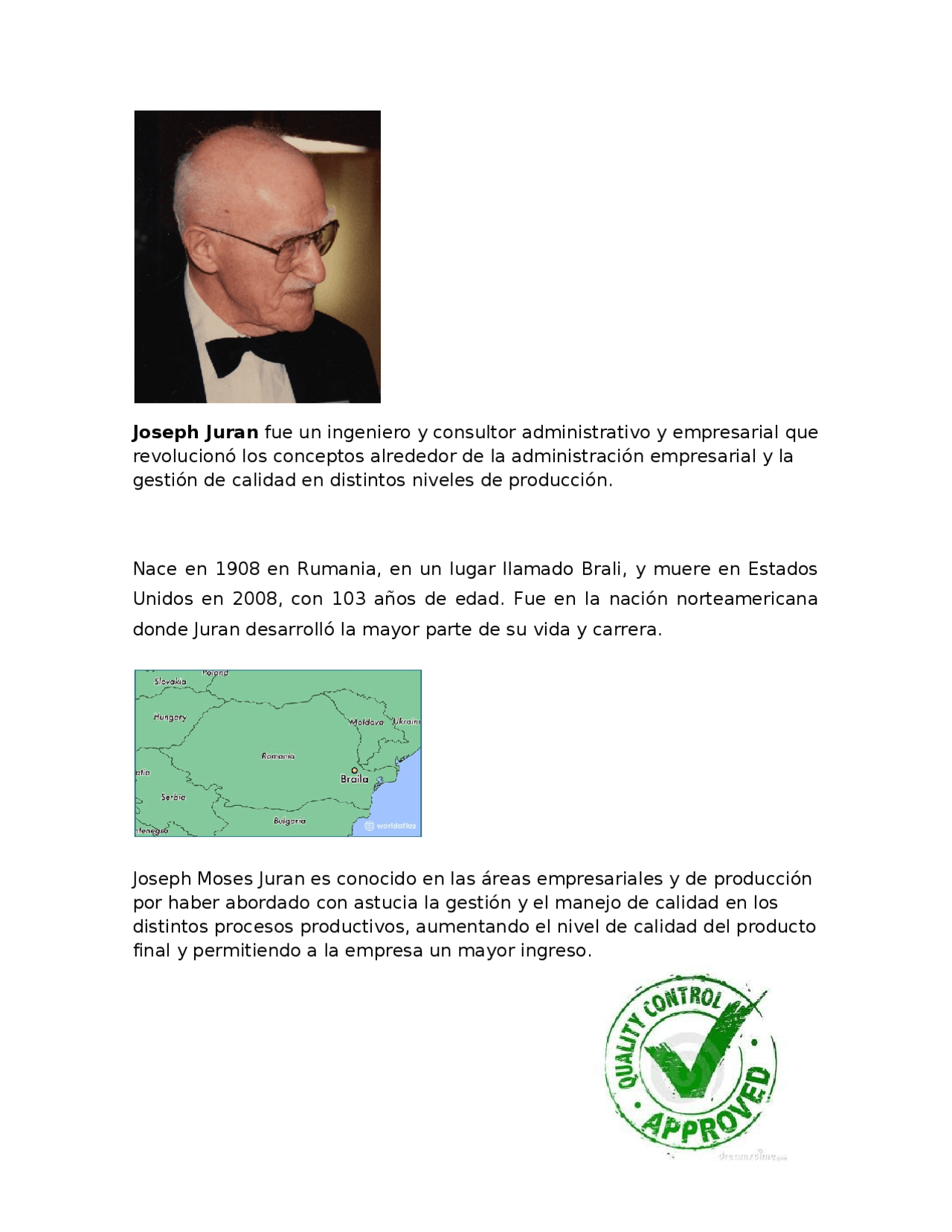 Biografía de Joseph Juran - Docsity